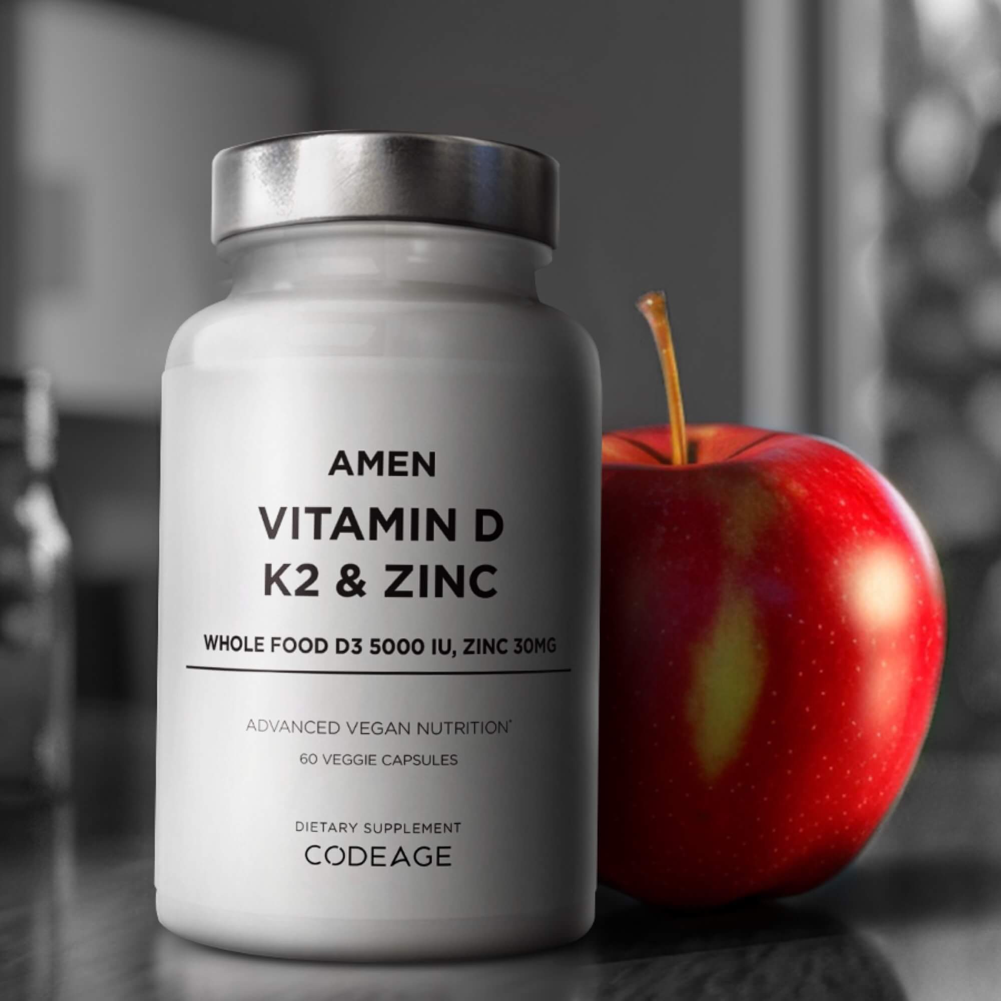 Amen Vitamin D3 K2, Zinc - Whole Food Supplement – Codeage