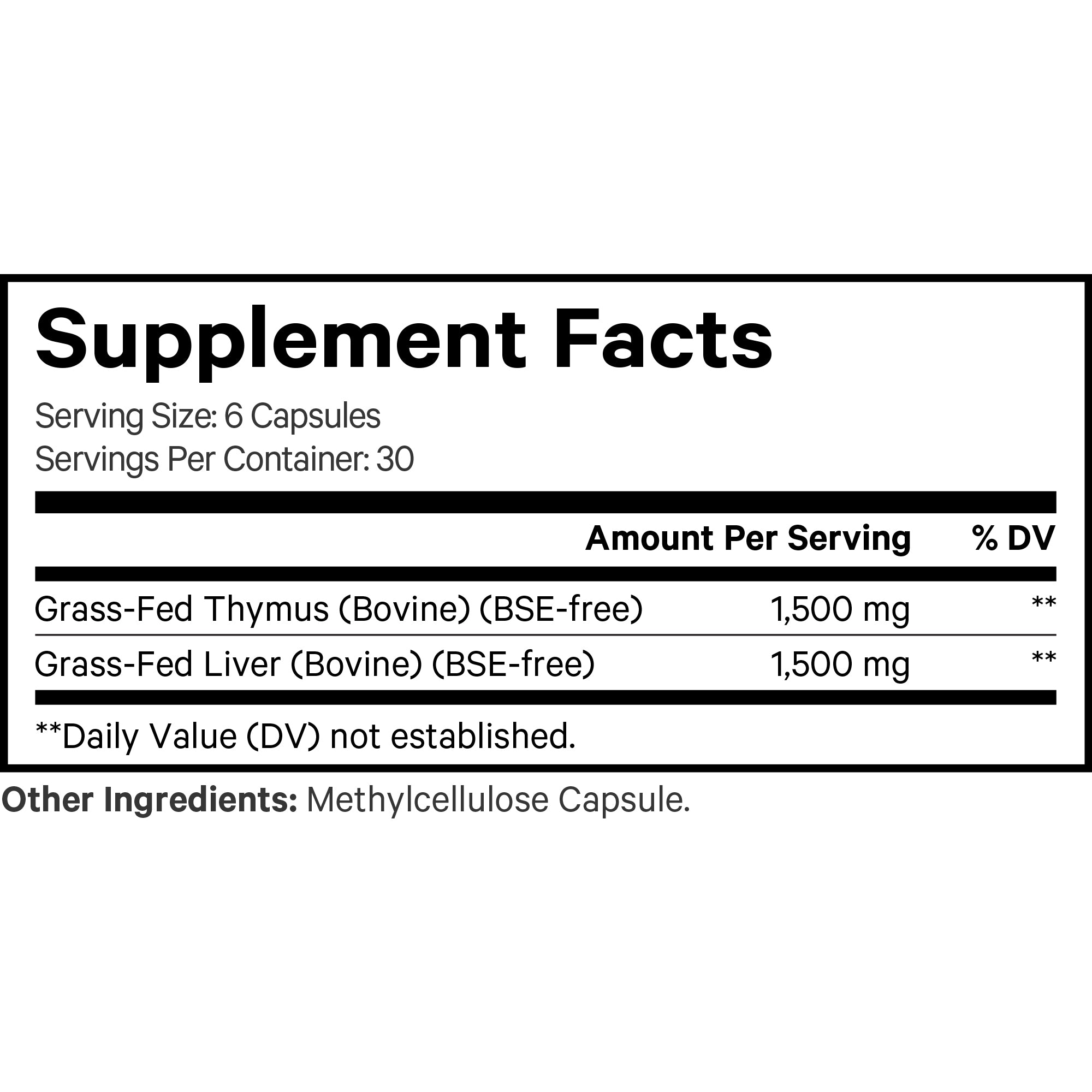 Codeage Grass Fed Beef Thymus Freeze Dried Desiccated Supplement