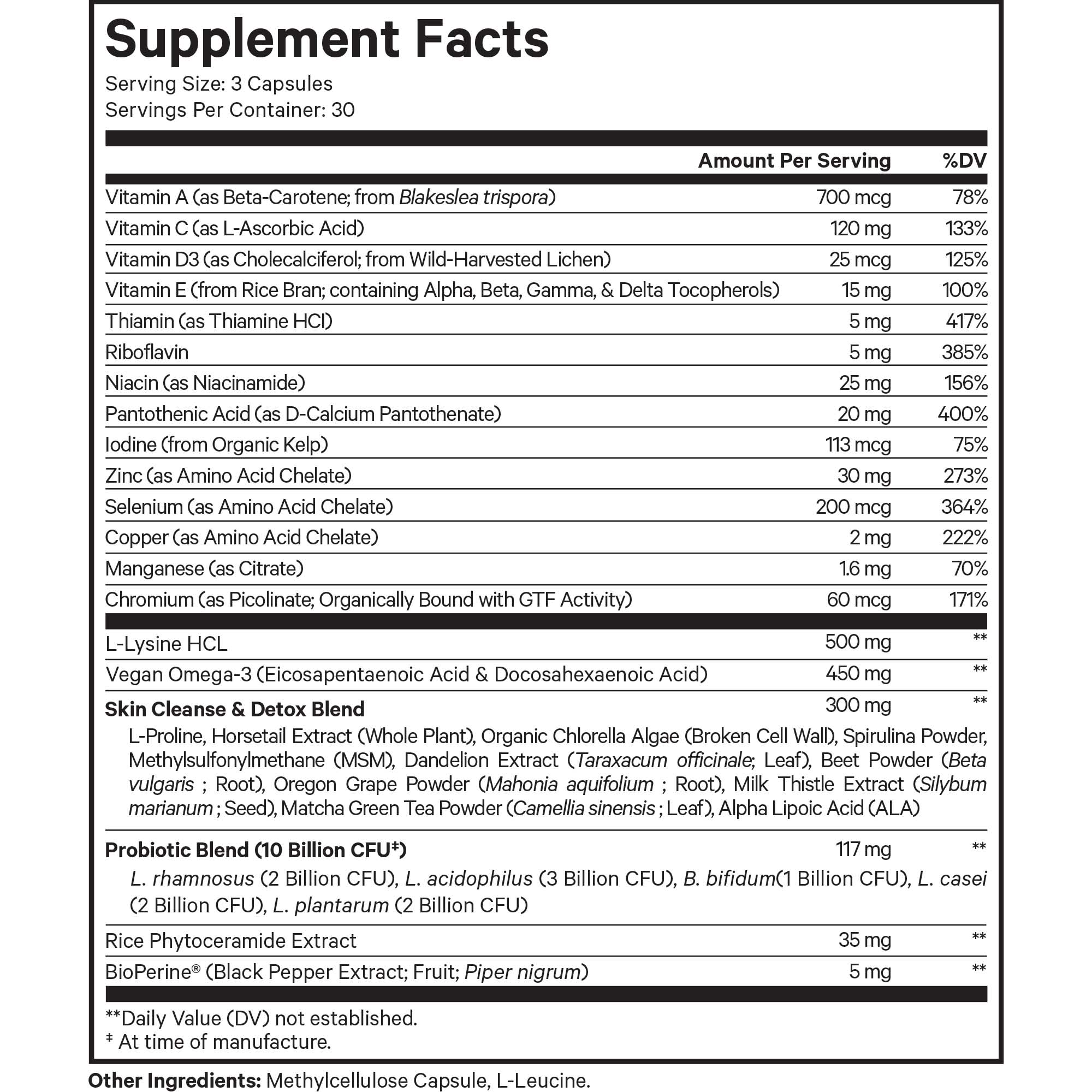 Codeage Clearface, Vitamins A, E, Zinc, Niacin, Pantothenic Acid, Skin