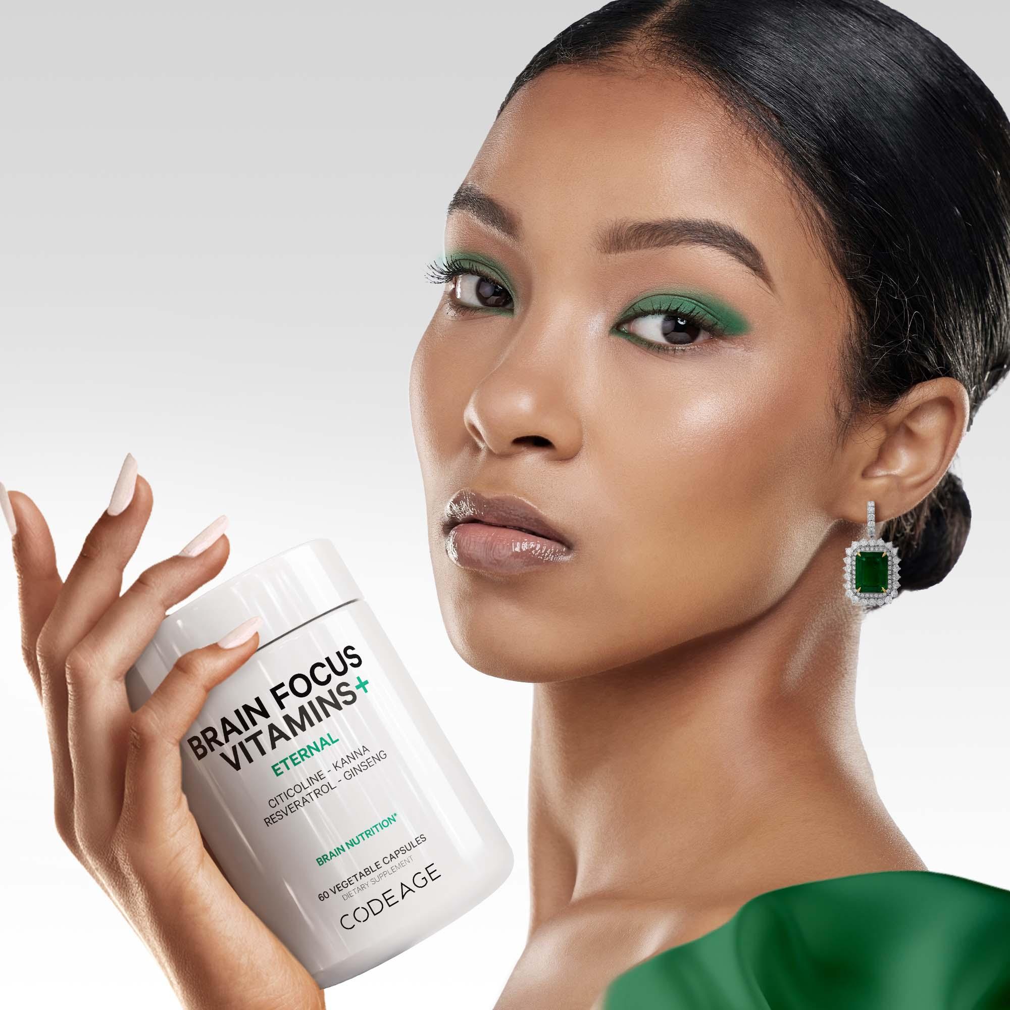 Codeage Brain Focus Vitamins Supplement - Cognizin® Gotu Kola, Kanna and Ginseng