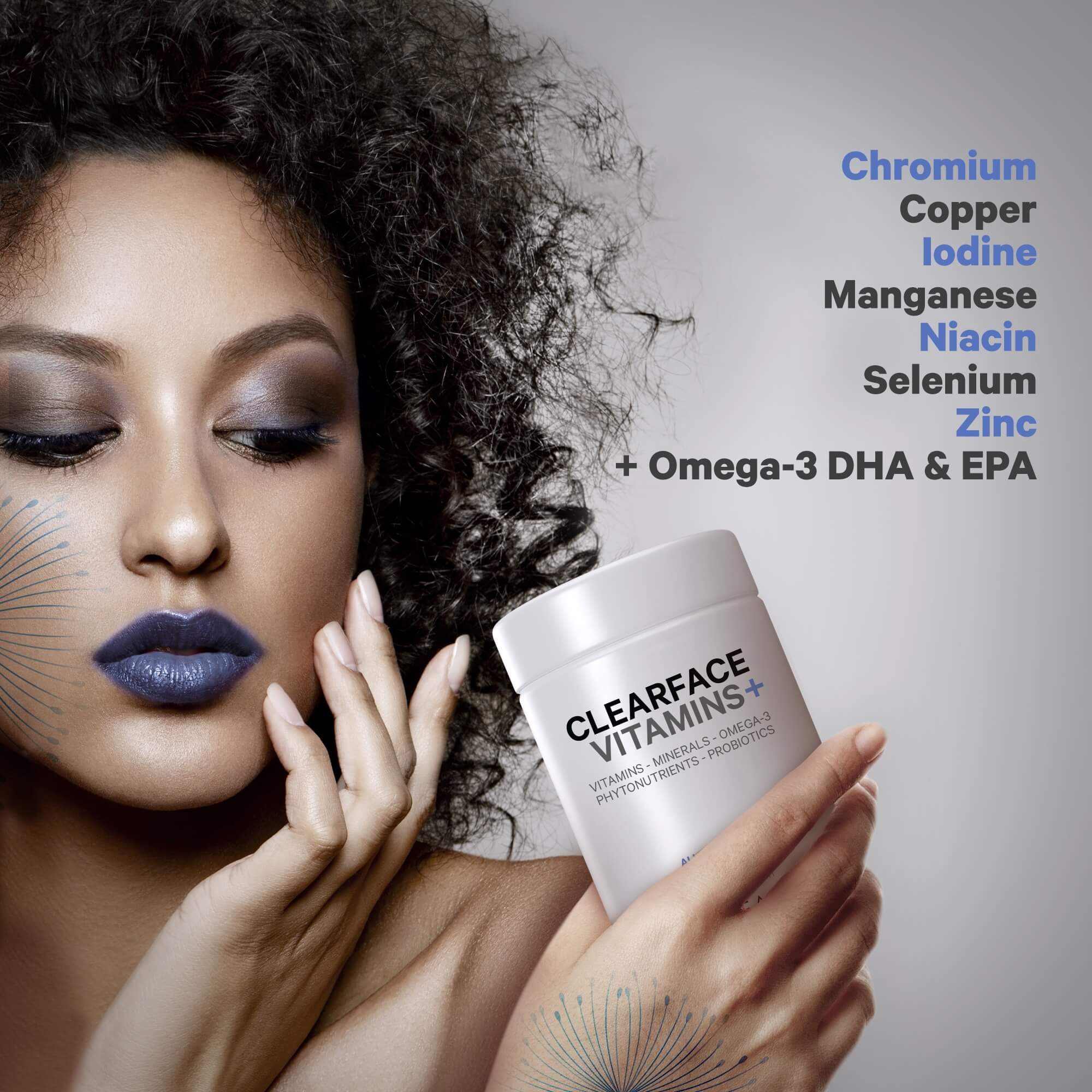 Codeage Clearface, Vitamins A, E, Zinc, Niacin, Pantothenic Acid, Skin