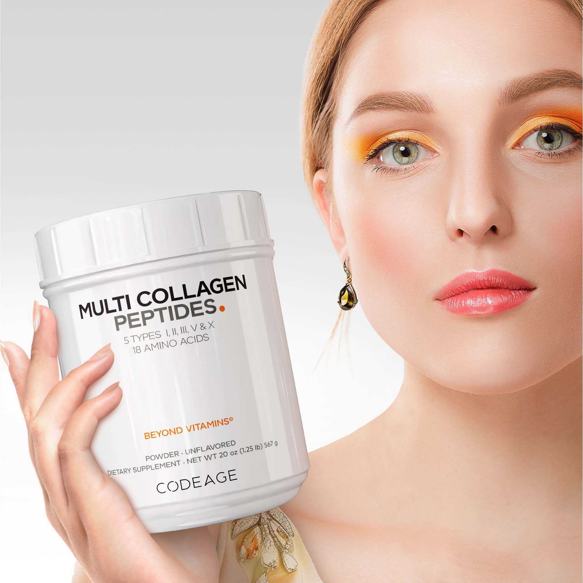 Codeage Multi Colágeno Proteína en Polvo Grande Hidrolizado Alimentado con Hierba 20 oz