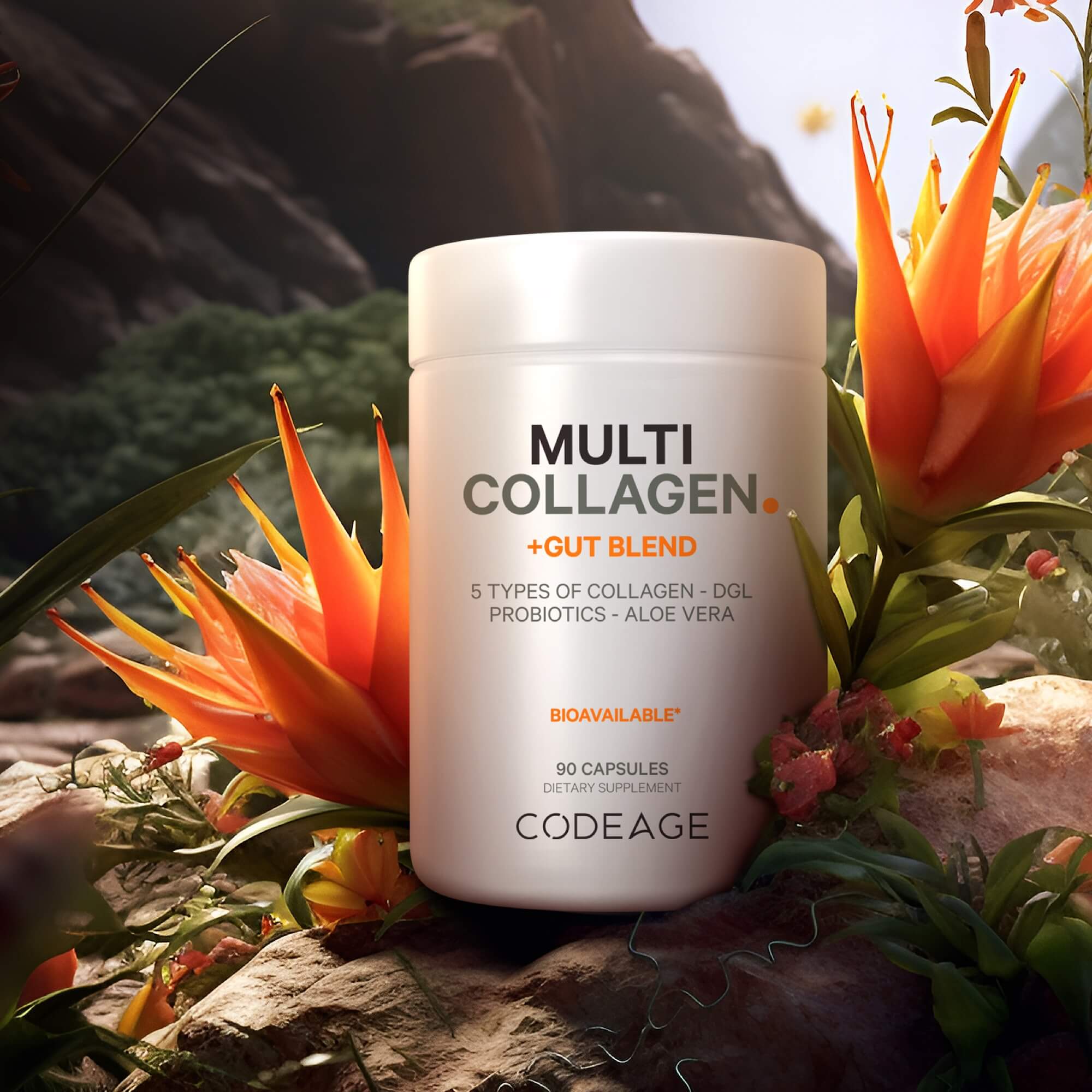 Multi Collagen Protein Capsules Peptides + Gut Blend Supplement - Codeage