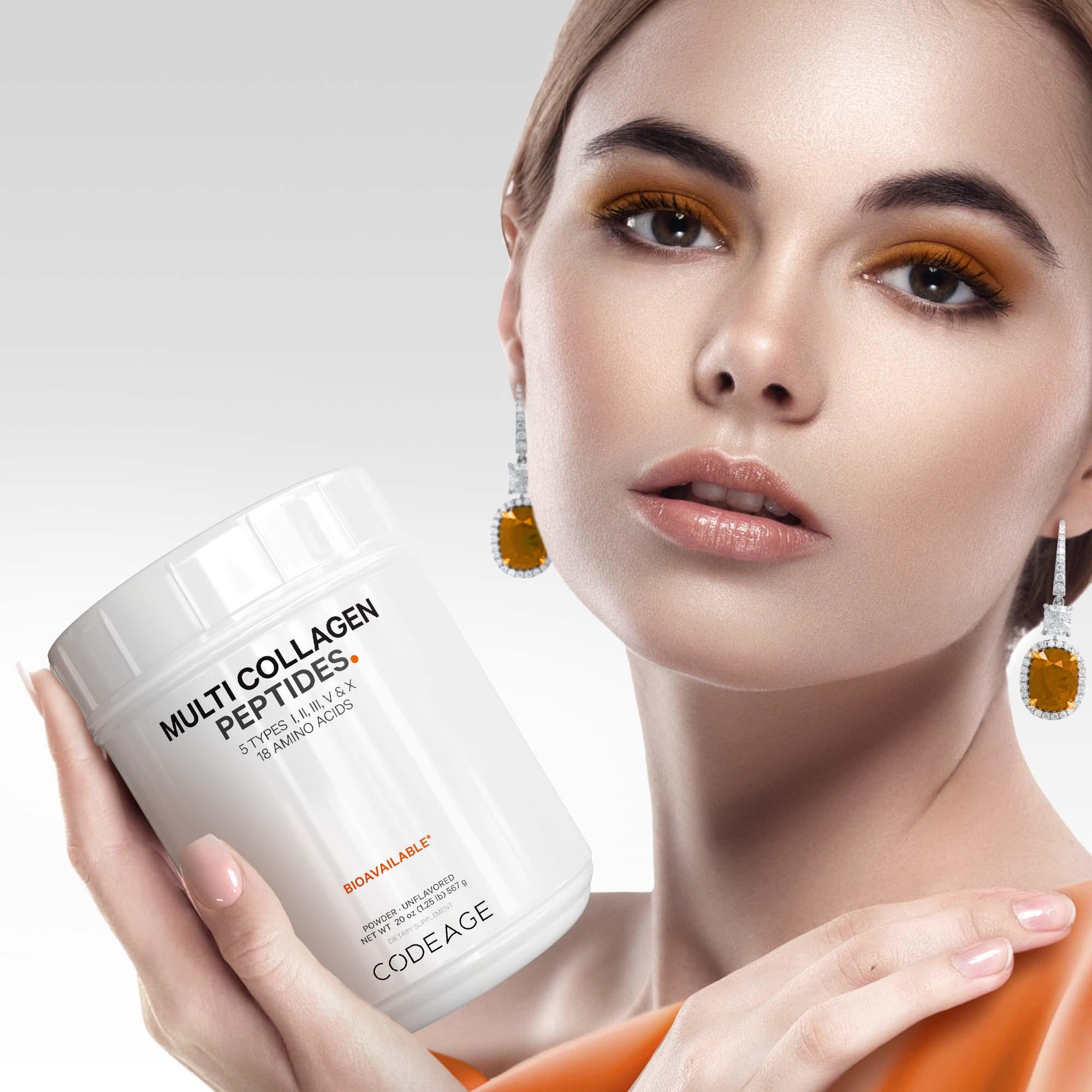 Codeage Multi Colágeno Proteína en Polvo Grande Hidrolizado Alimentado con Hierba 20 oz