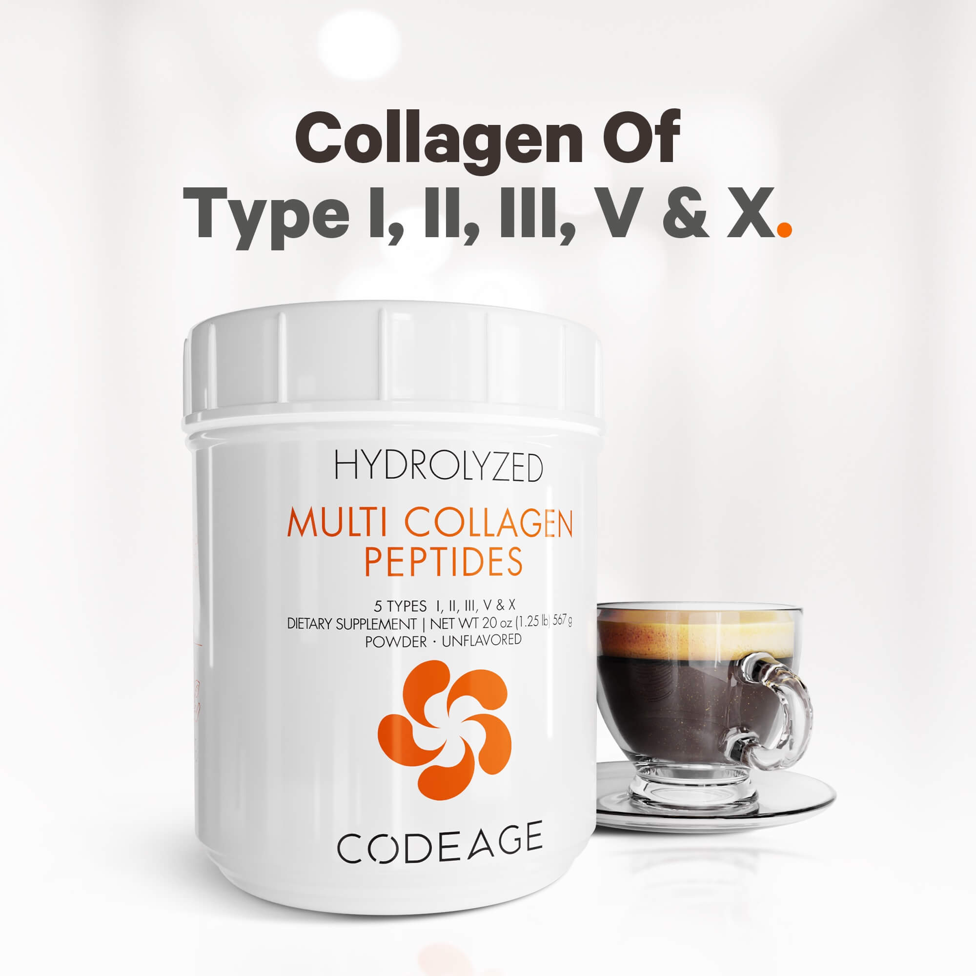 Codeage Multi Collagen Protein Powder Large Hydrolyzed Grass Fed 20 oz