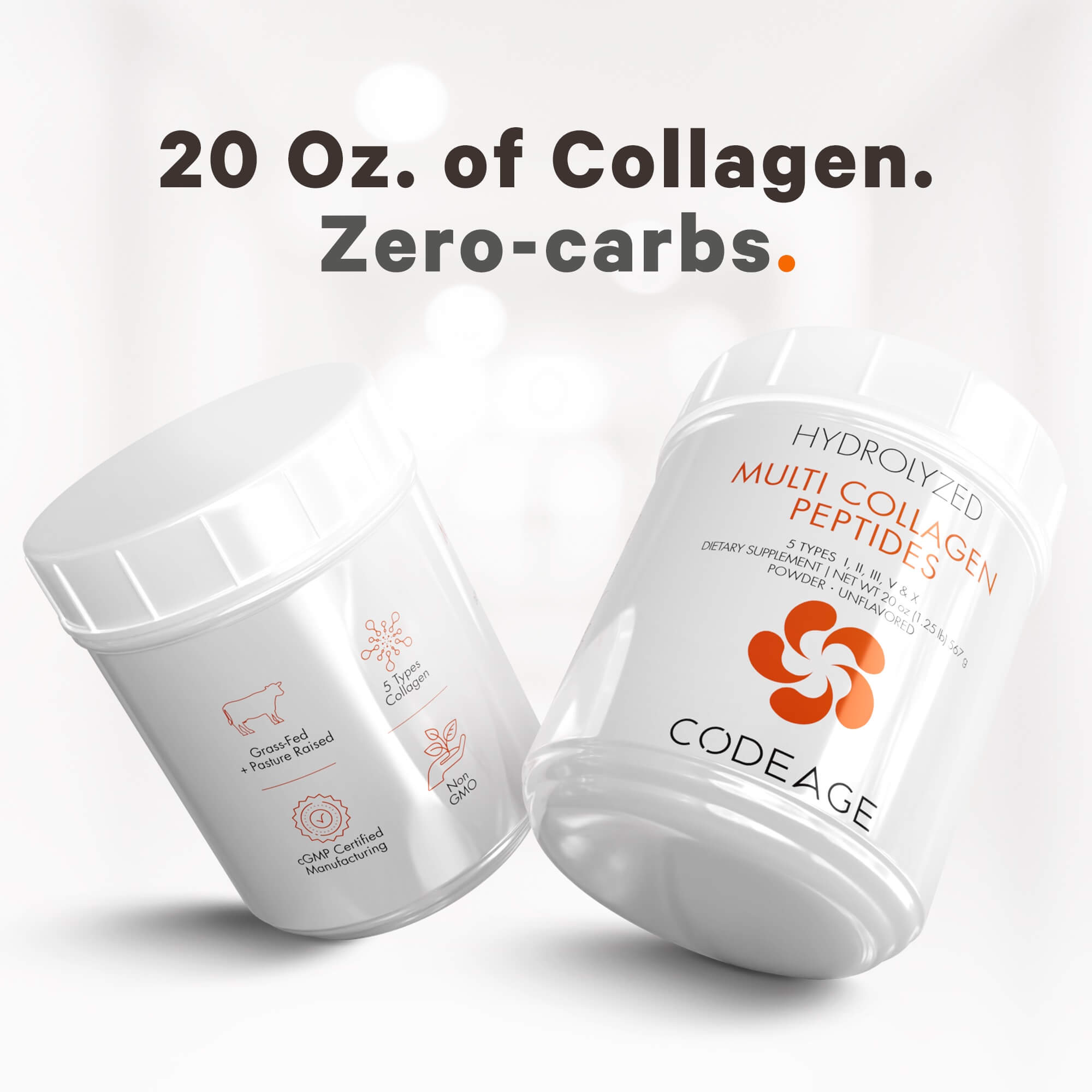 Codeage Multi Collagen Protein Powder Large Hydrolyzed Grass Fed 20 oz