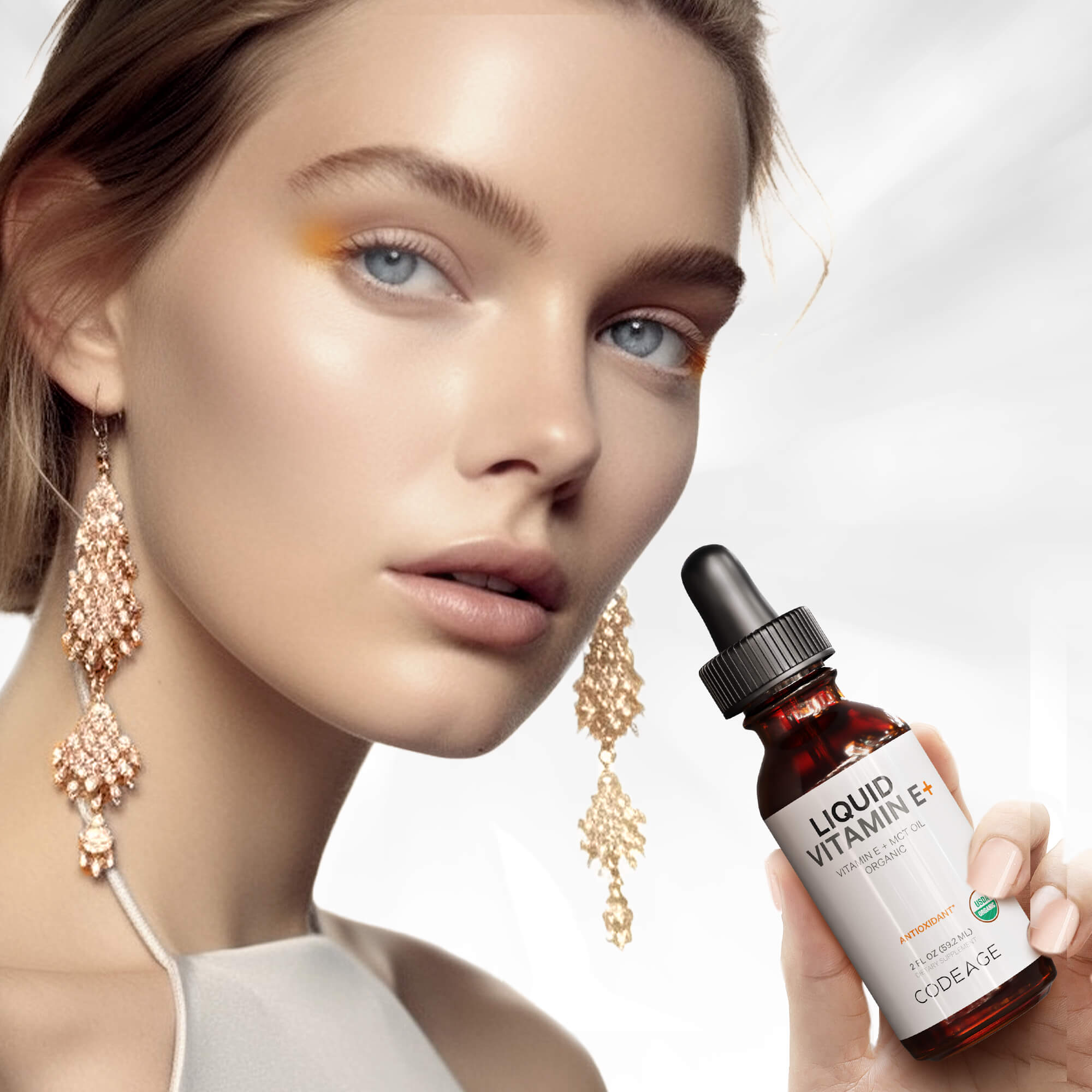 Codeage Liquid Vitamin E Supplement - MCT Oil - USDA Organic Vitamins