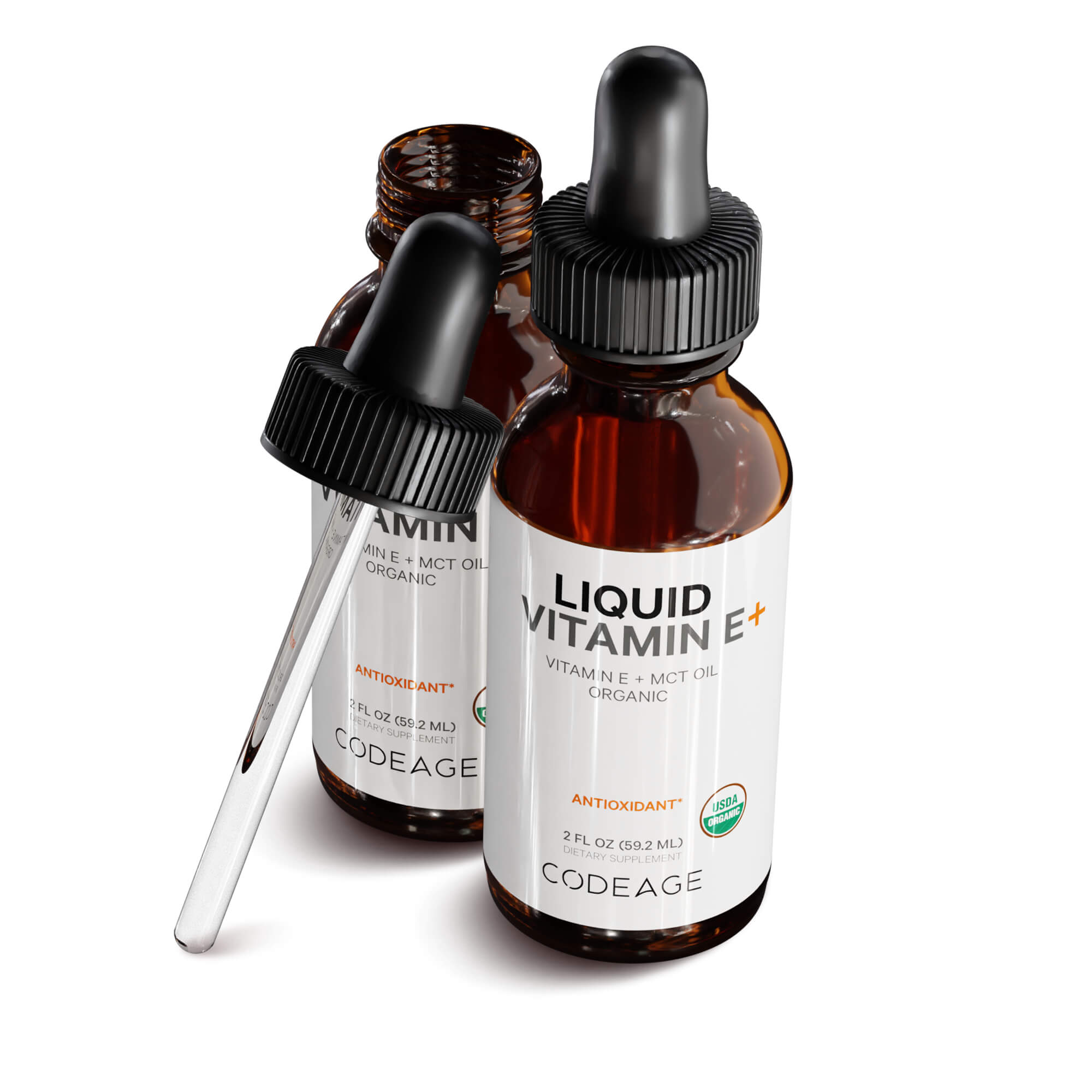 Codeage Liquid Vitamin E Supplement - MCT Oil - USDA Organic Vitamins