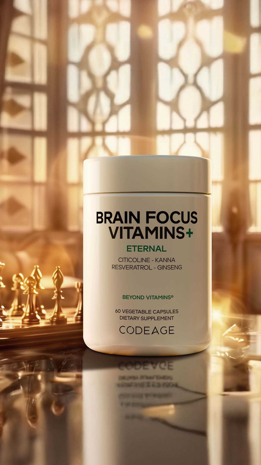 Codeage Brain Focus Vitamins Supplement - Cognizin® Gotu Kola, Kanna and Ginseng