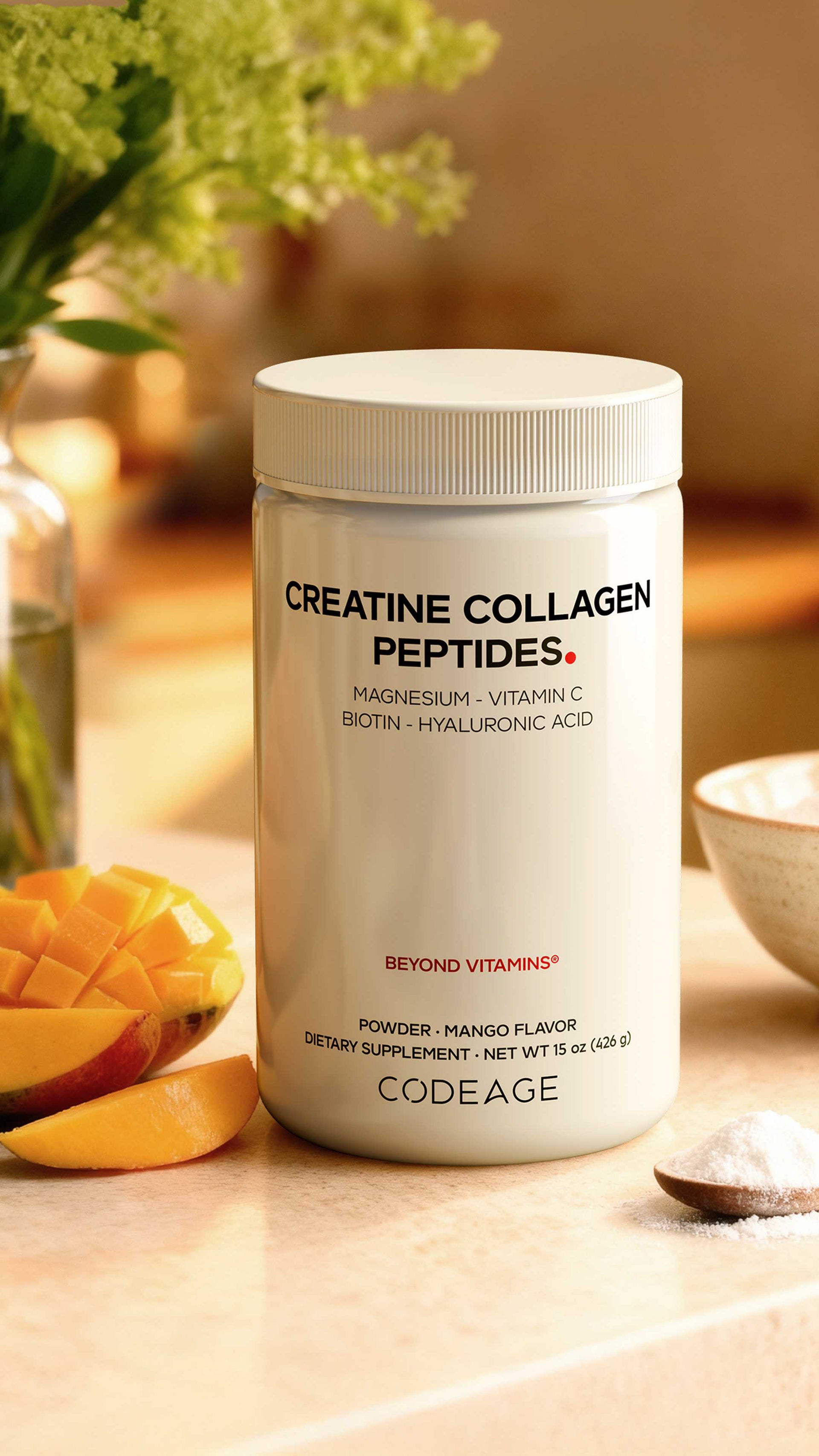 Péptidos de colágeno y creatina Codeage - Suplemento de mango en polvo