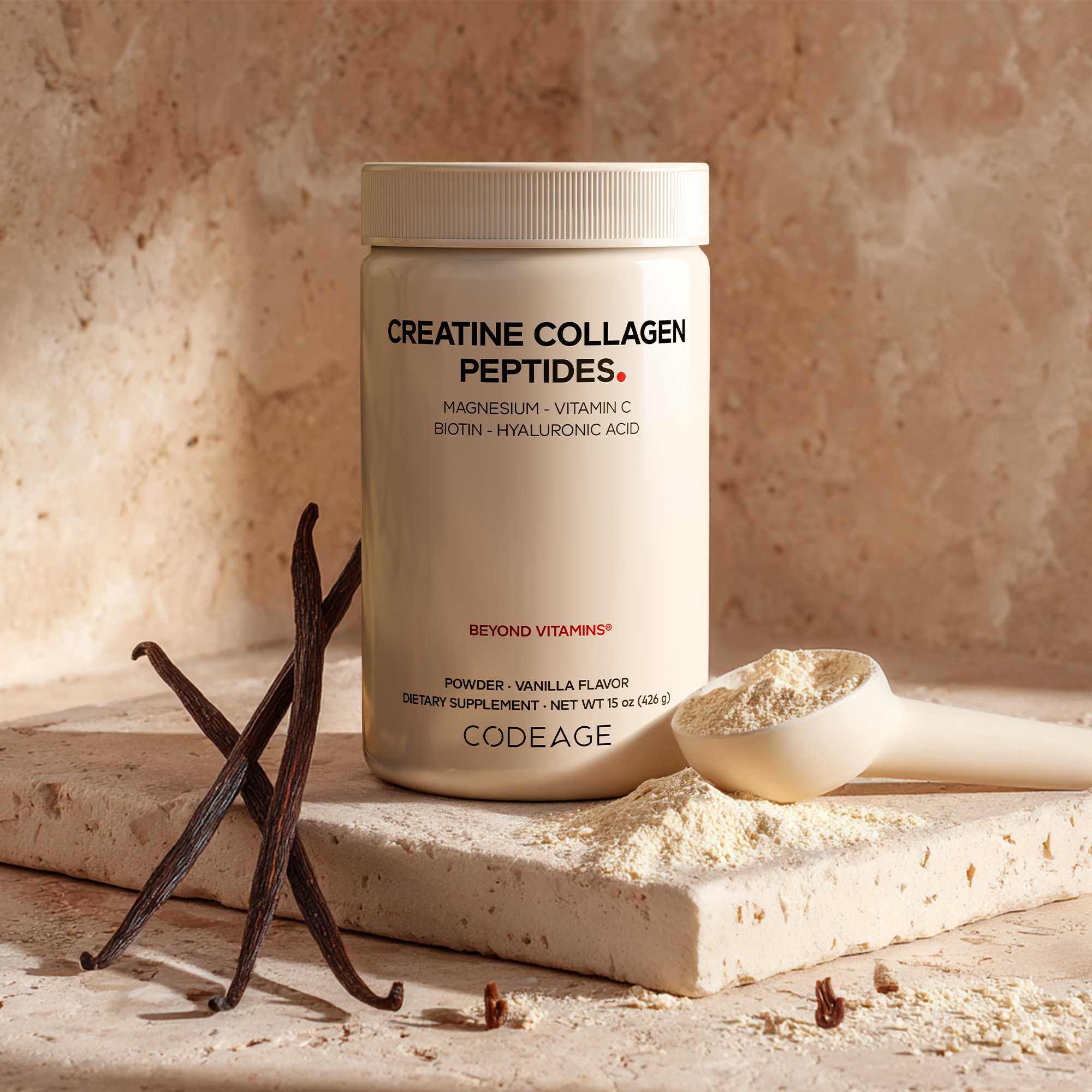 Creatine Collagen Peptides Vanilla Powder Supplement - Codeage