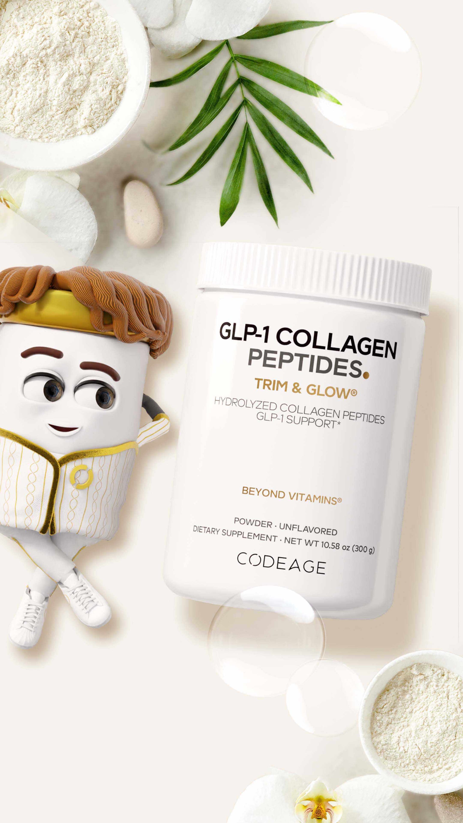 Codeage GLP-1 Collagen Peptides Powder - Nextida Hydrolyzed Collagen Supplement