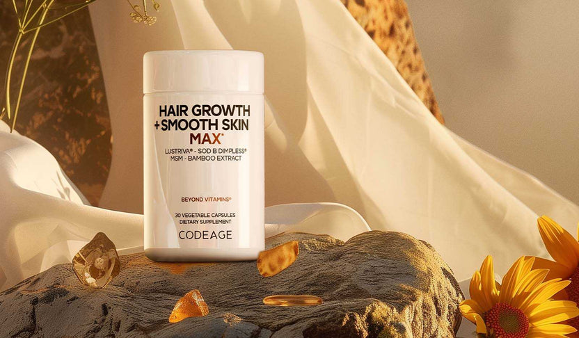 Codeage Hair Growth + Smooth Skin Max - Lustriva®, SOD B Dimpless® and ...