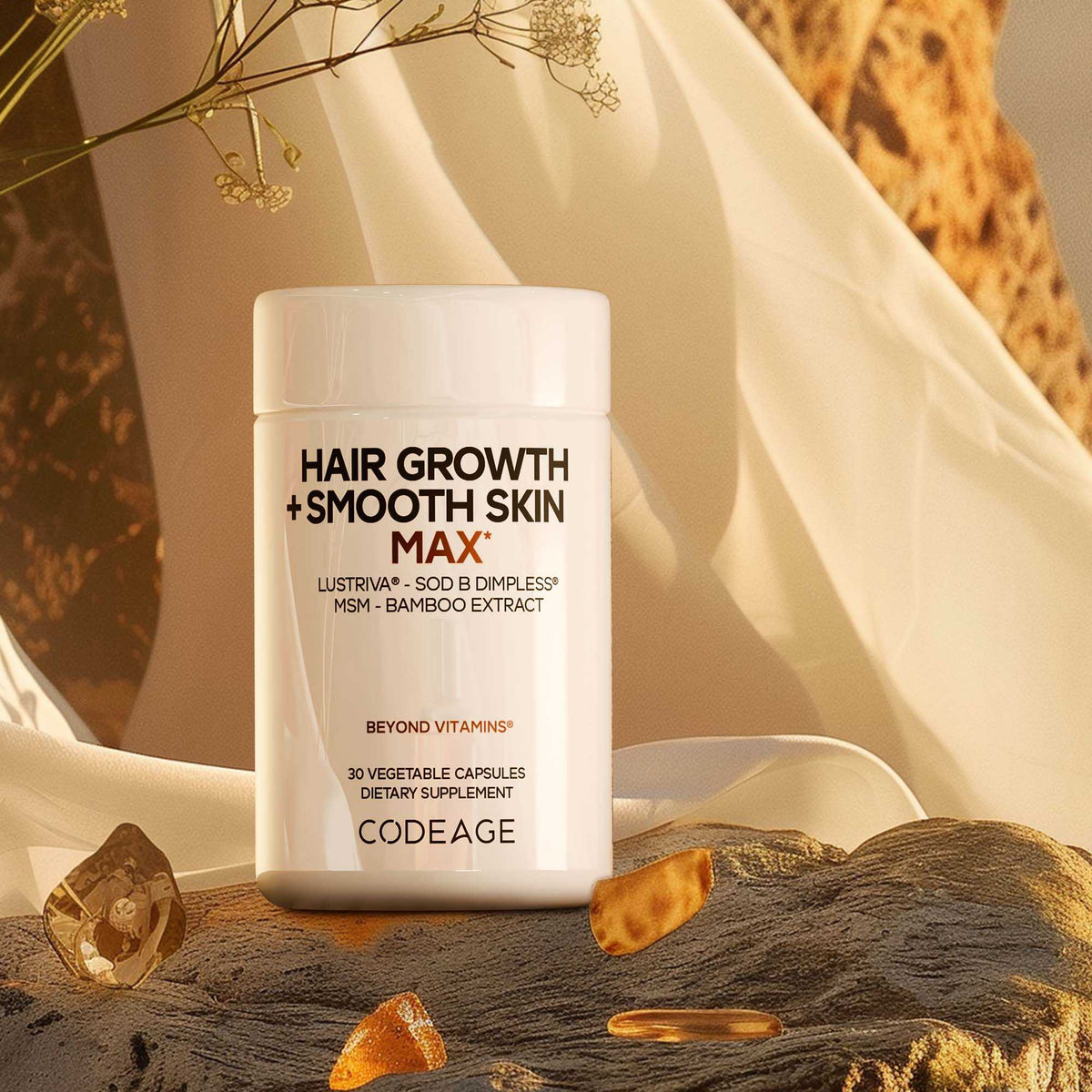 Codeage Hair Growth + Smooth Skin Max - Lustriva®, SOD B Dimpless® and ...