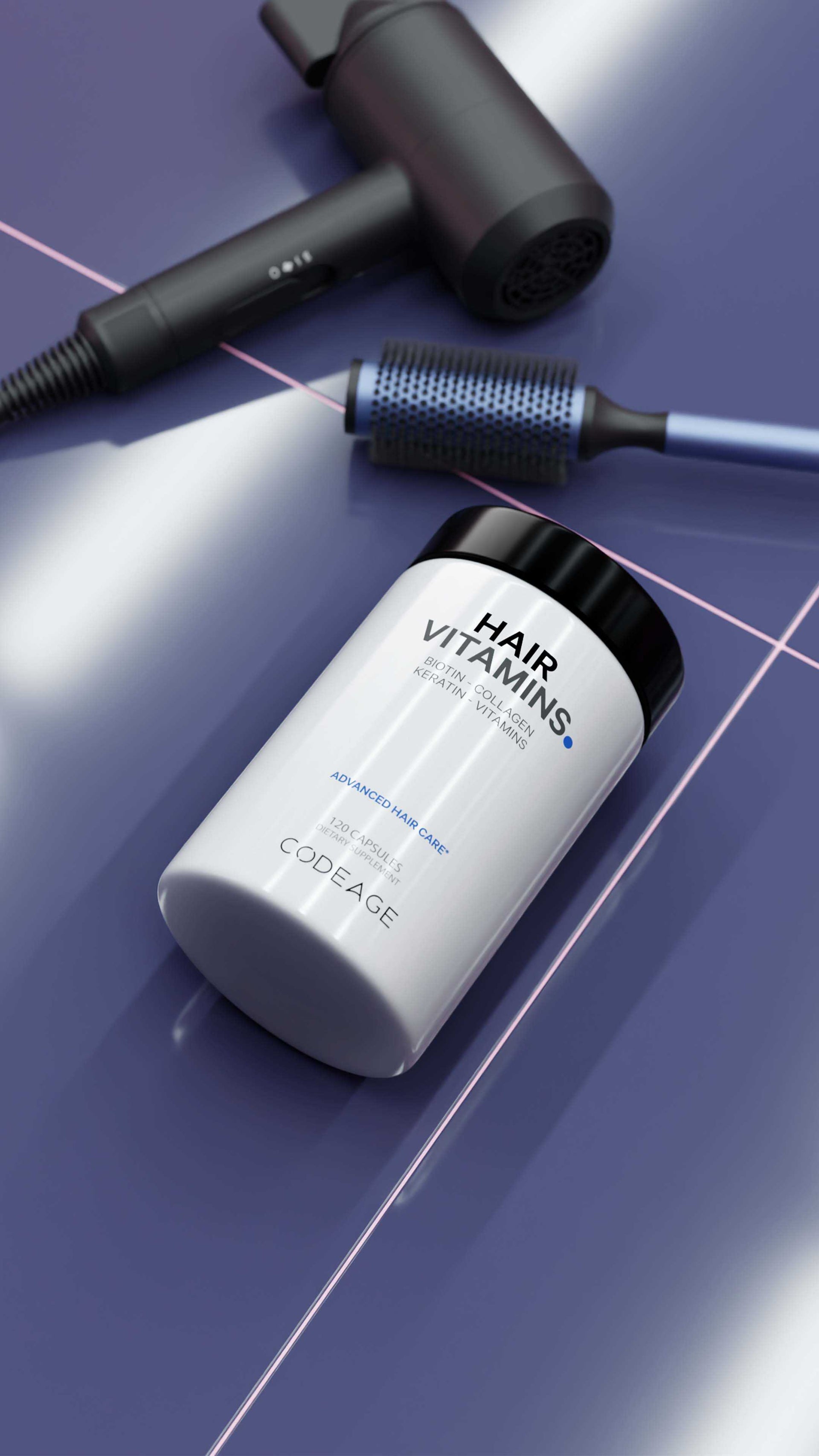 Codeage Hair Vitamins, Biotin, Keratin, Collagen Omega-3 Supplement