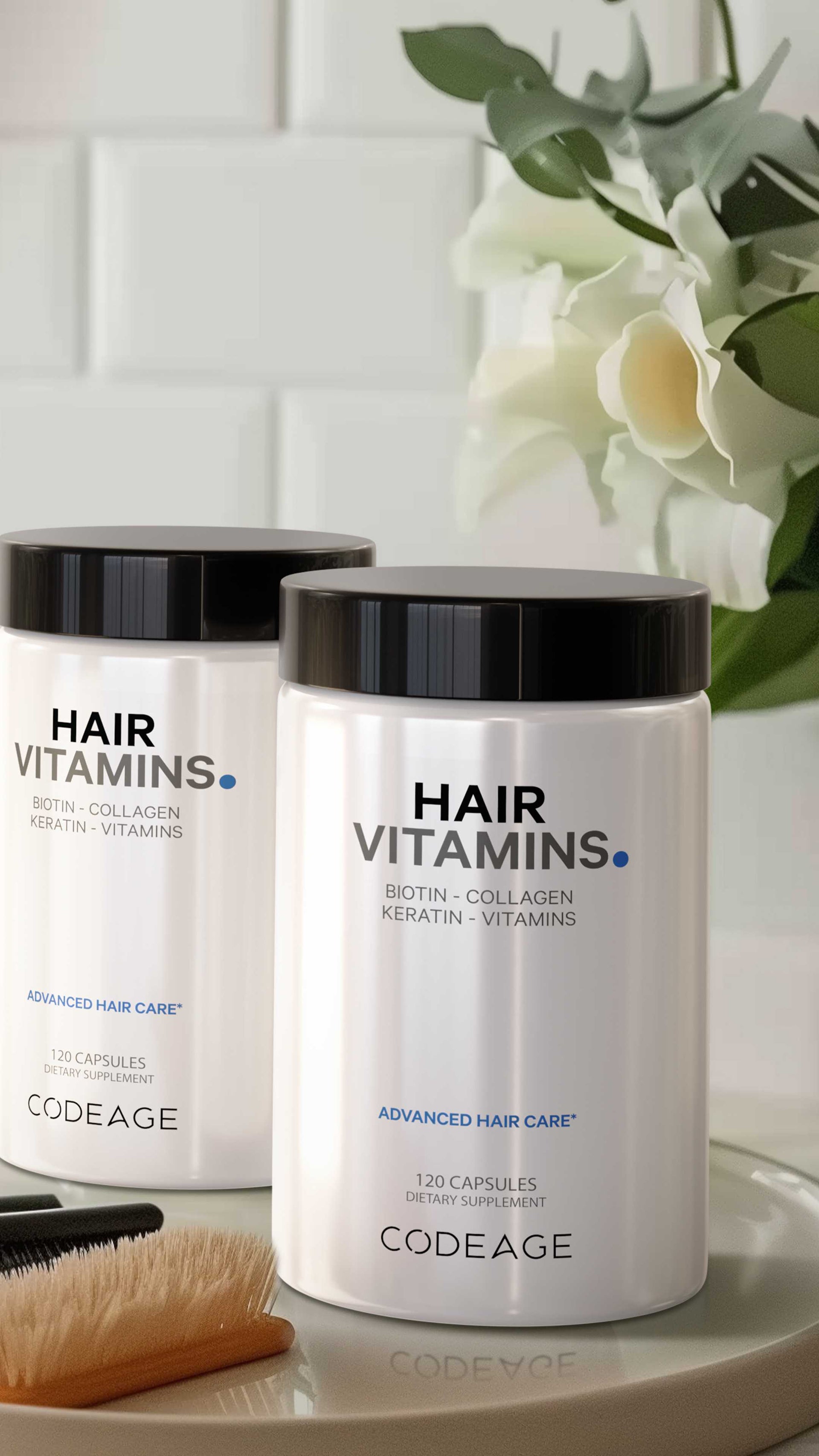 Codeage Hair Vitamins, Biotin, Keratin, Collagen Omega-3 Supplement