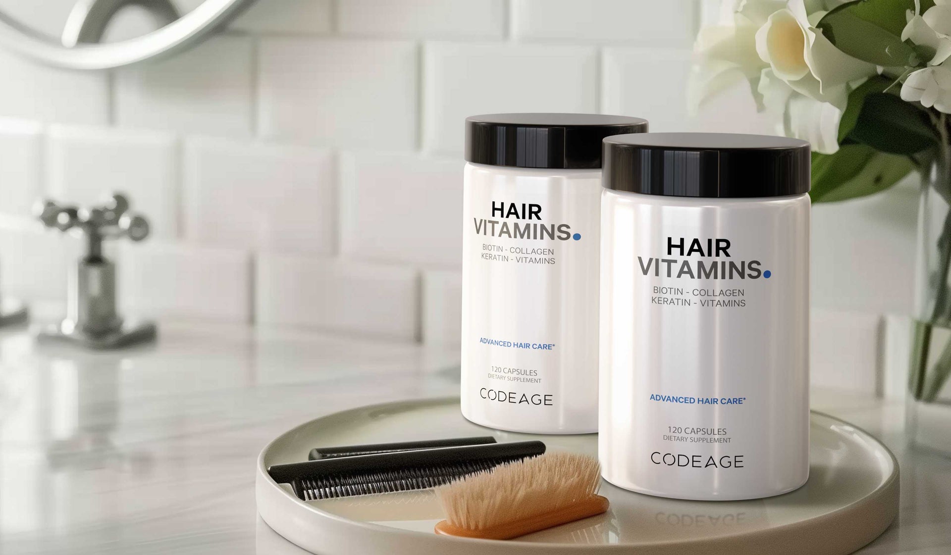 Codeage Hair Vitamins, Biotin, Keratin, Collagen Omega-3 Supplement