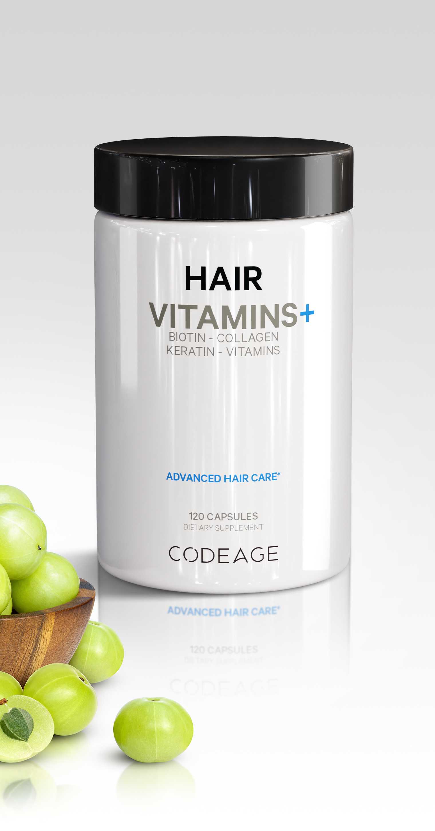 Codeage Hair Vitamins, Biotin, Keratin, Collagen Omega-3 Supplement