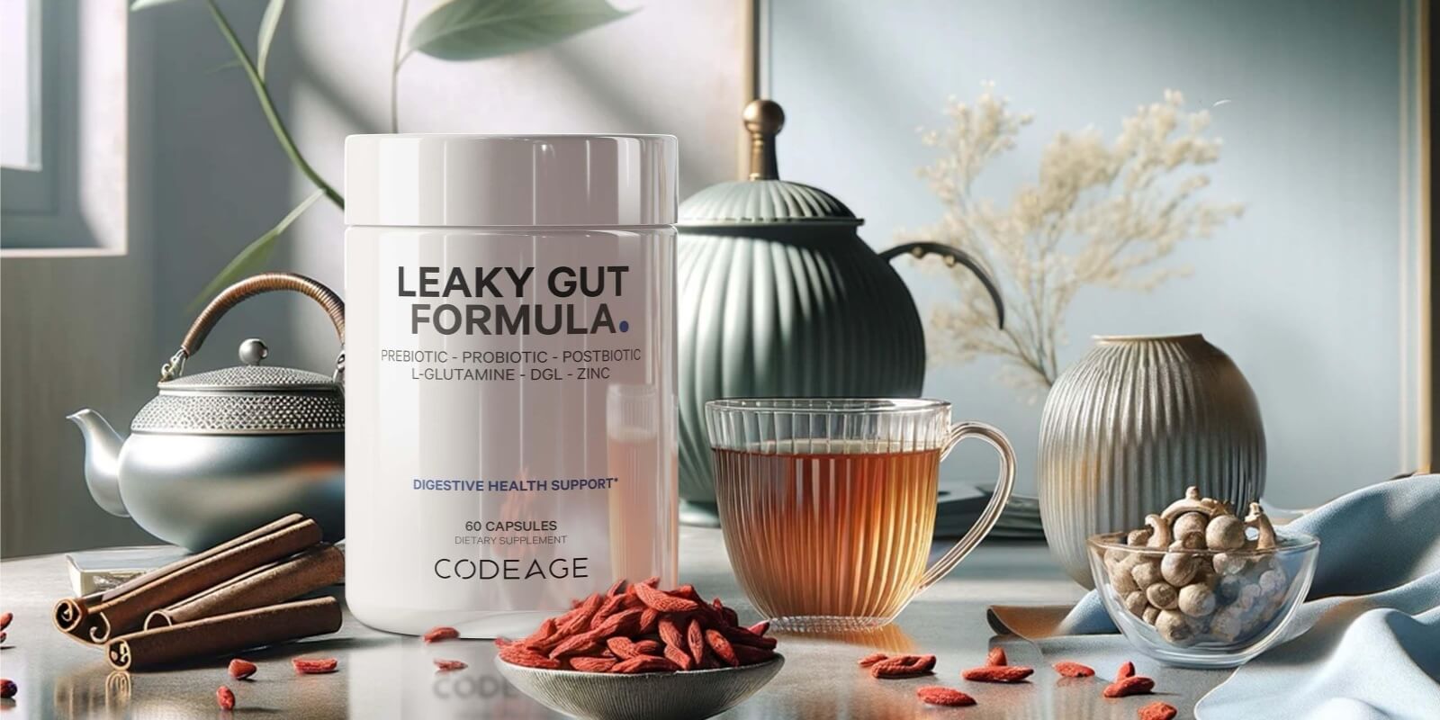 Leaky Gut Supplement L-Glutamine N-acetylglucosamin Probiotics Capsules - Codeage