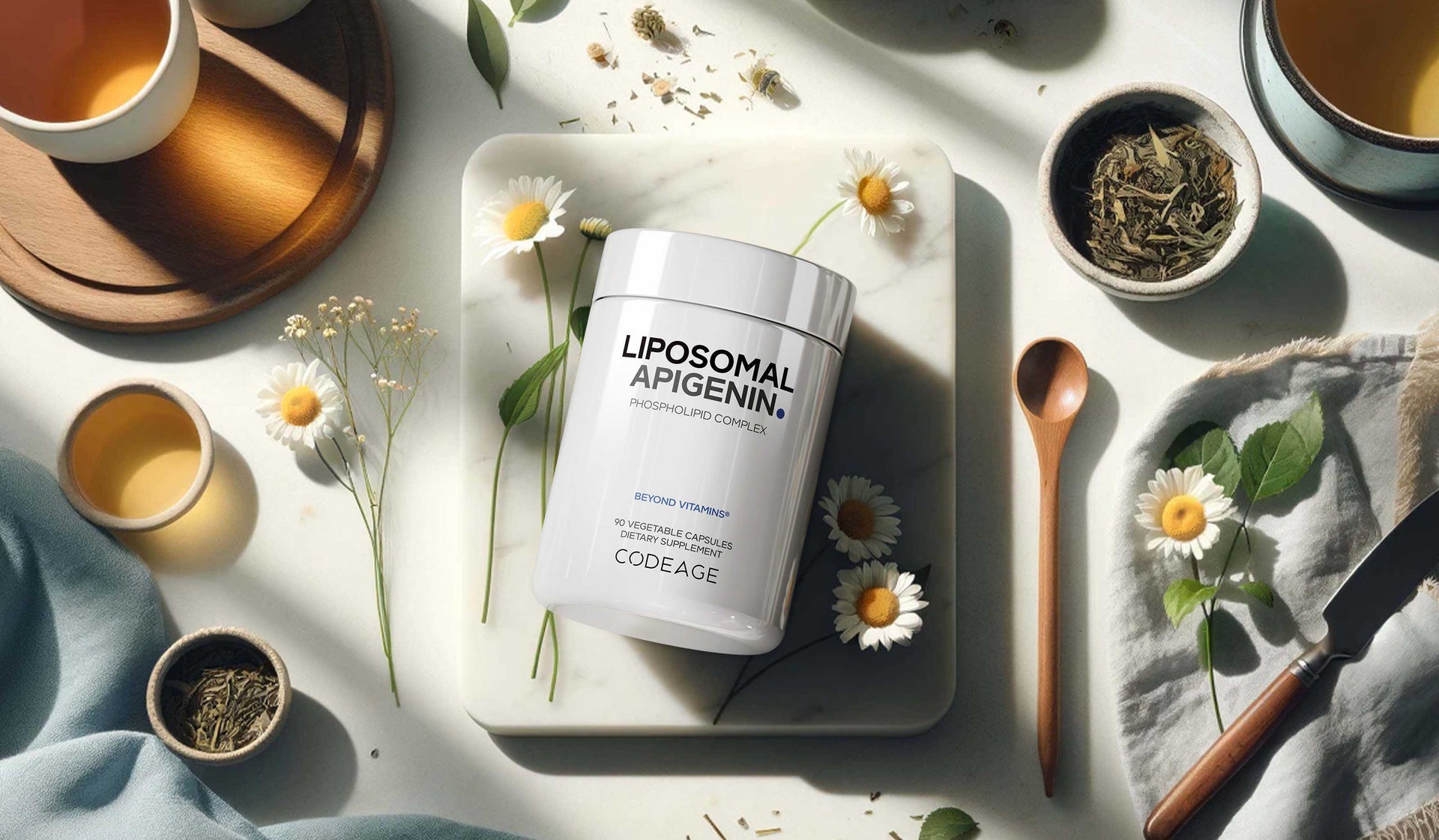 Codeage Liposomal Apigenin 50mg Capsule Supplement Chamomile Flavonoid