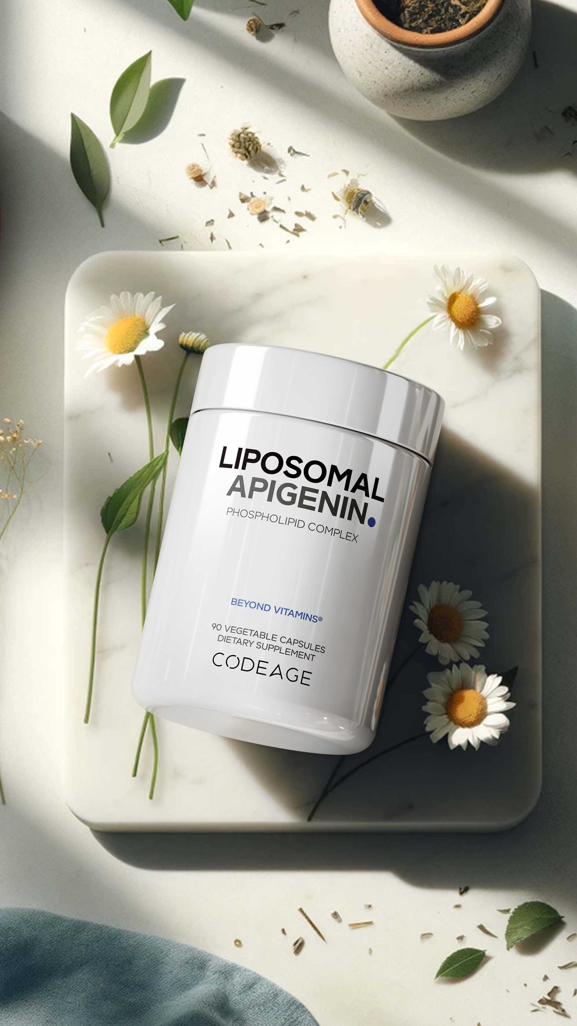 Codeage Liposomal Apigenin 50mg Capsule Supplement Chamomile Flavonoid