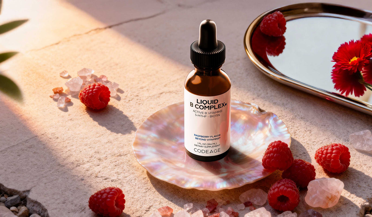 Codeage Liquid Vitamin B Complex Supplement - B1, B2, B3, B5, B6, B7, B9 and B12