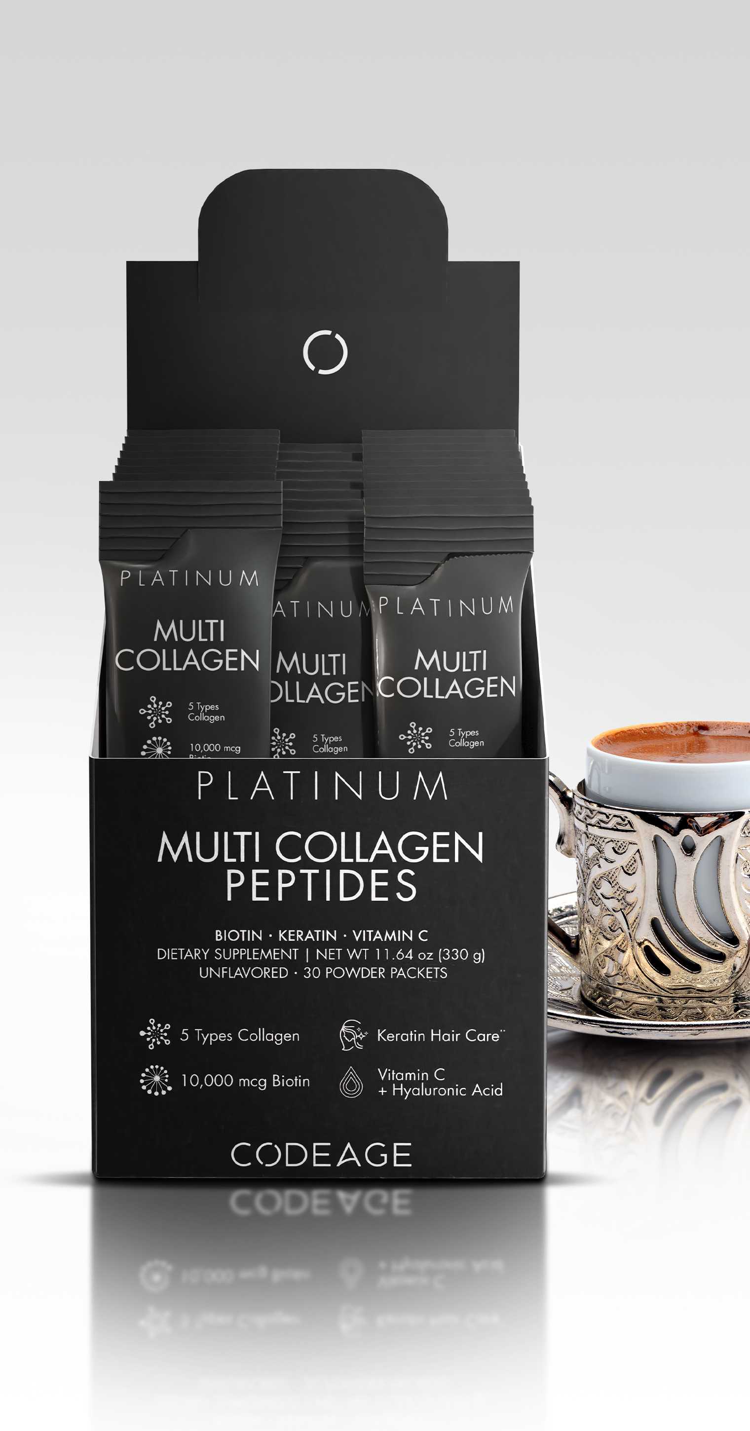 Codeage Multi Collagen Powder With 10,000mcg Biotin, Keratin, Vitamins
