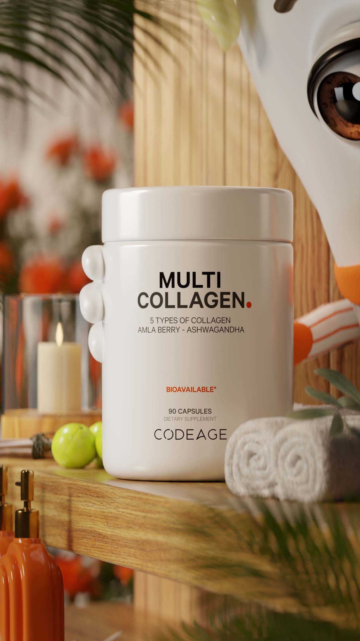 Codeage Multi Colágeno Cápsula de Proteína Tipo I, II, III, V, X Péptidos
