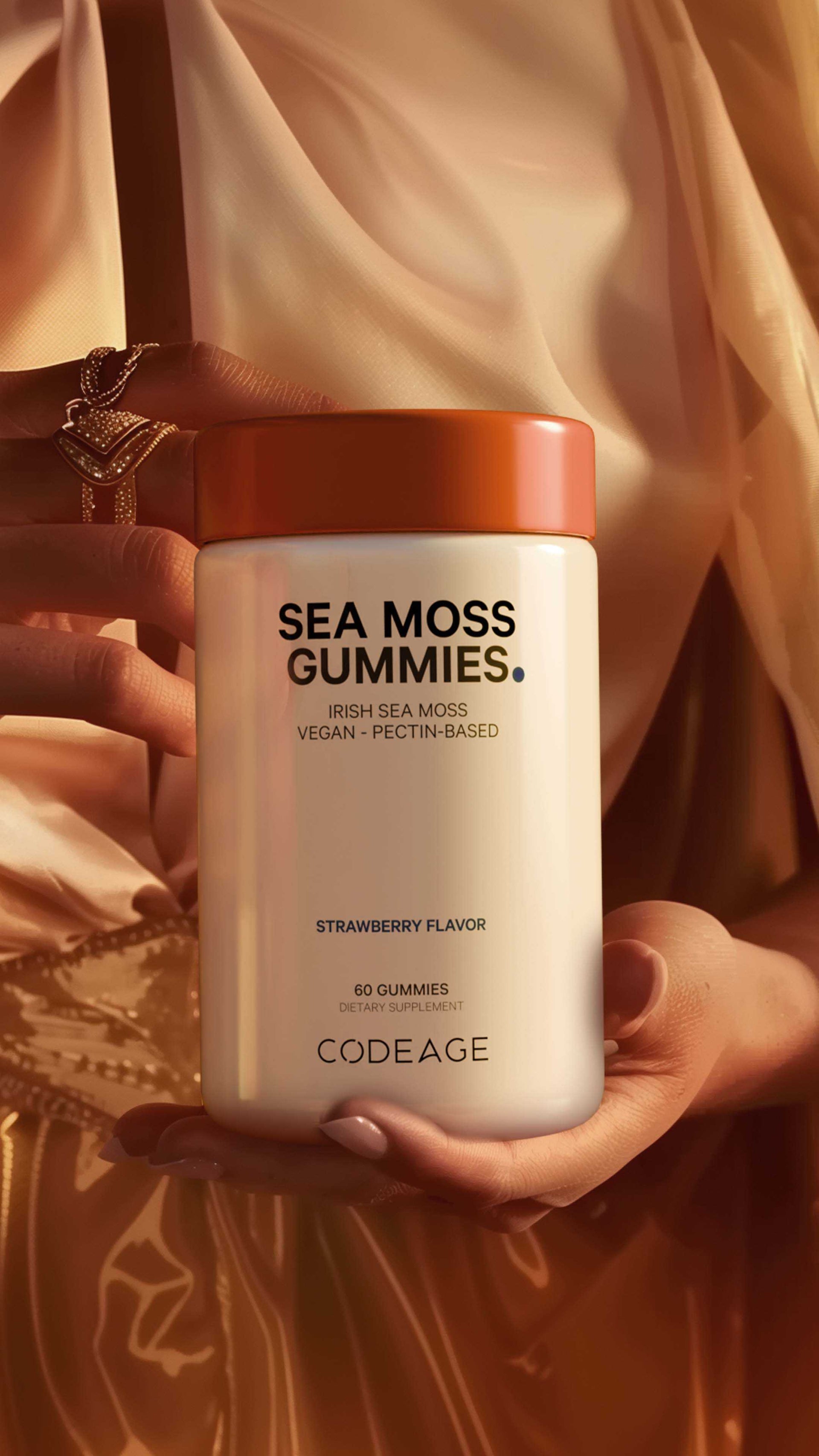 Codeage Irish Sea Moss Gummies Supplement Superfood Plant-Based Antioxidant