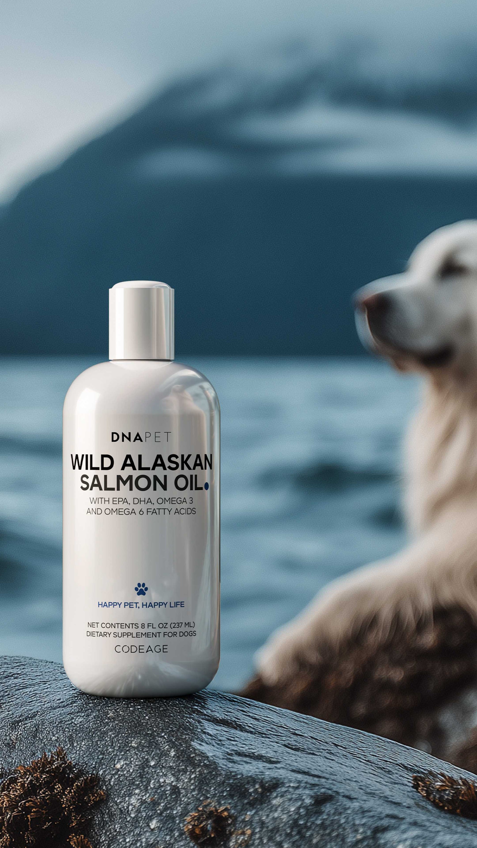 DNA PET Wild Alaskan Salmon Oil - Dog Supplement Omega 3 EPA DHA – Codeage