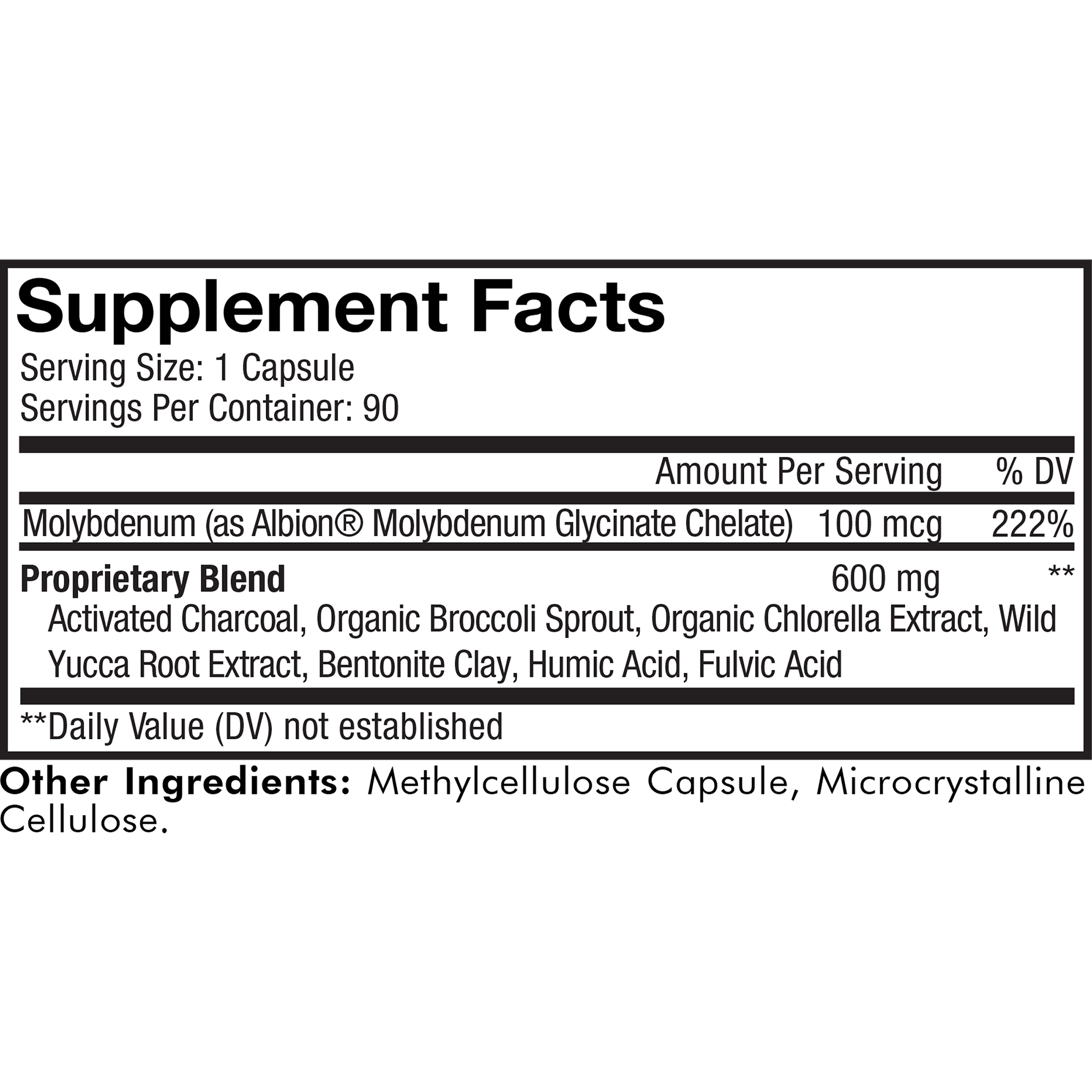Codeage Binder, Activated Charcoal, Bentonite Clay, Molybdenum Glycinate