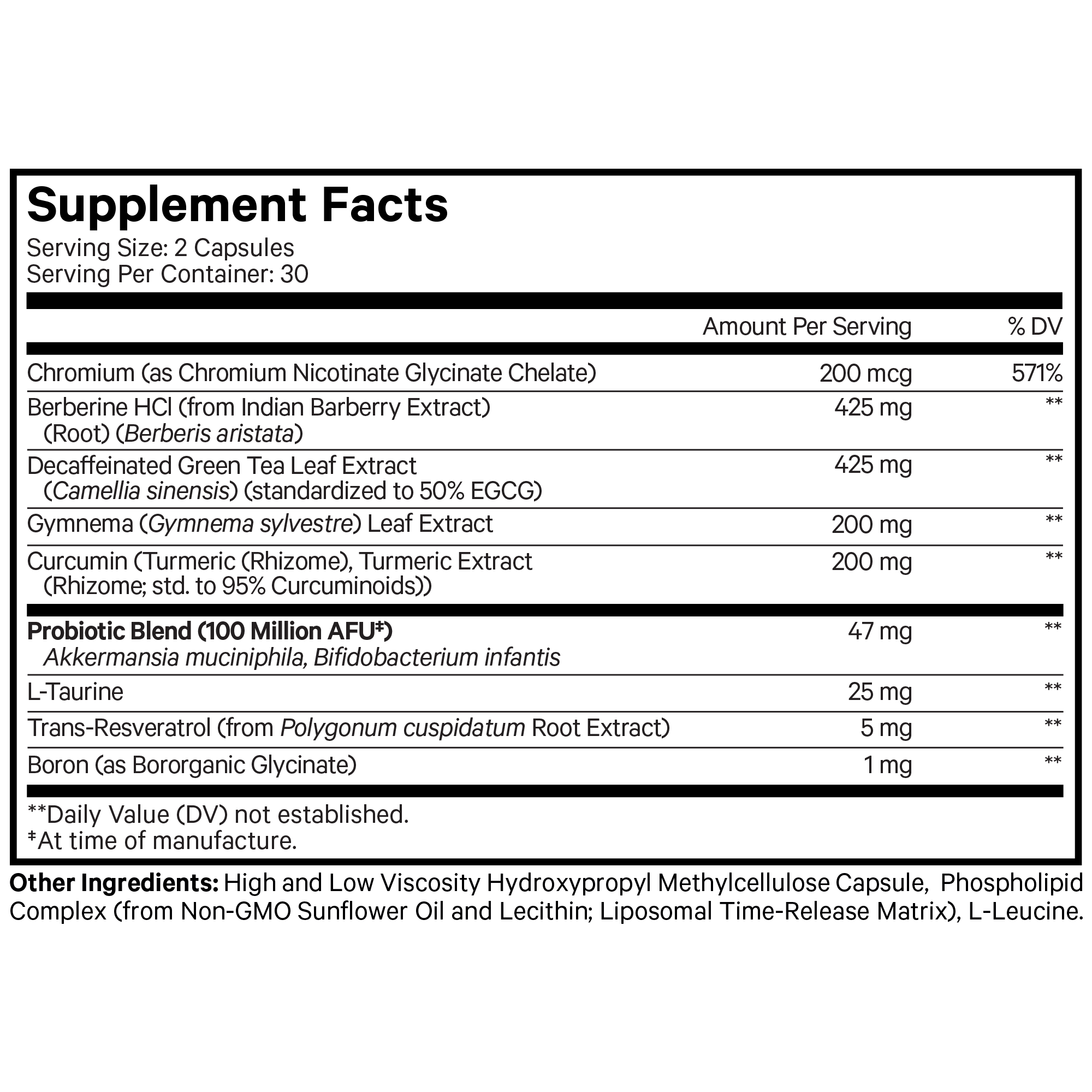 Codeage GLP-1 Advantage Supplement - Chromium Berberine Green Tea L-taurine