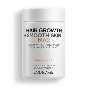 Codeage Hair Growth + Smooth Skin Max - Lustriva®, SOD B Dimpless® and ...