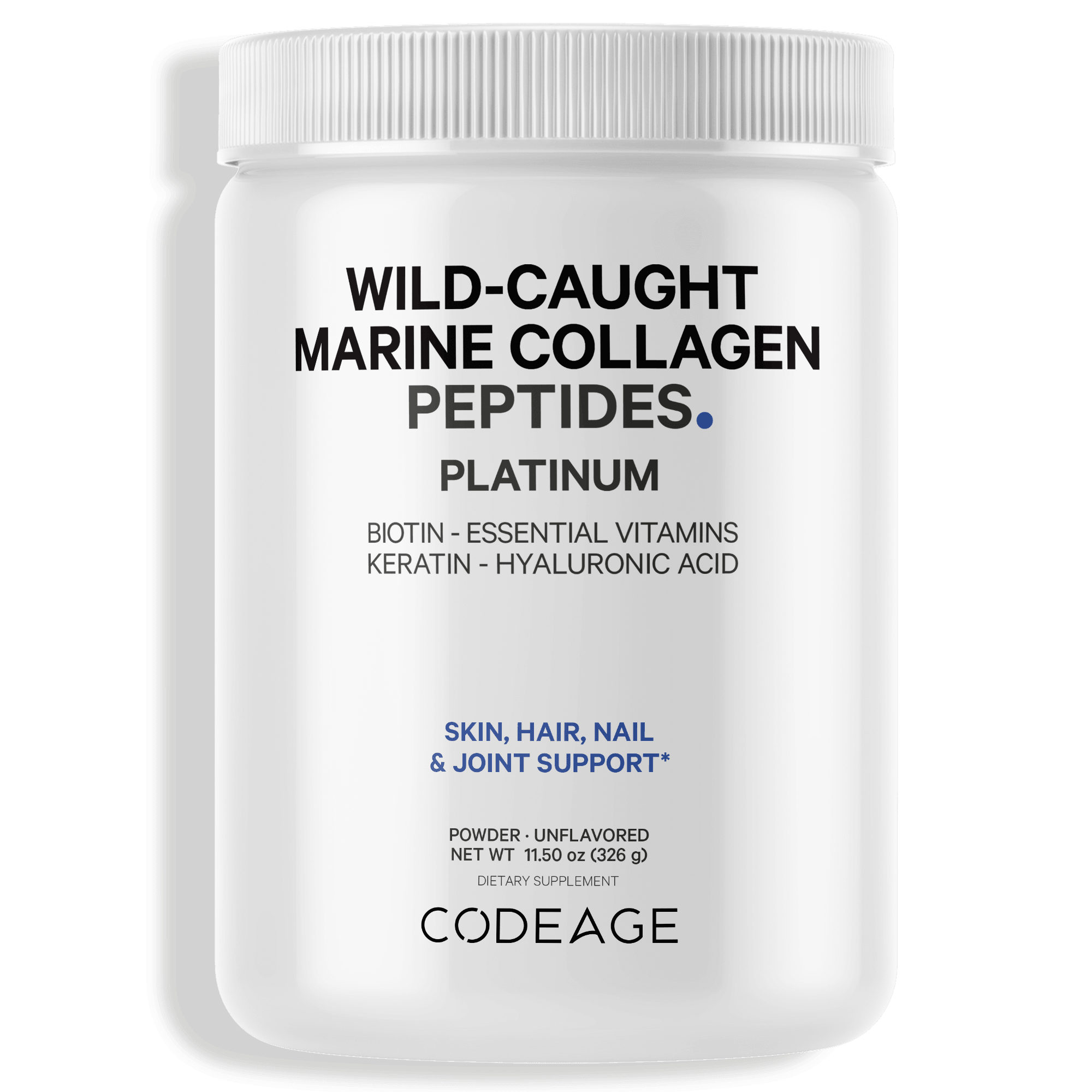 Codeage Wild Caught Marine Collagen Biotin Keratin Powder Platinum
