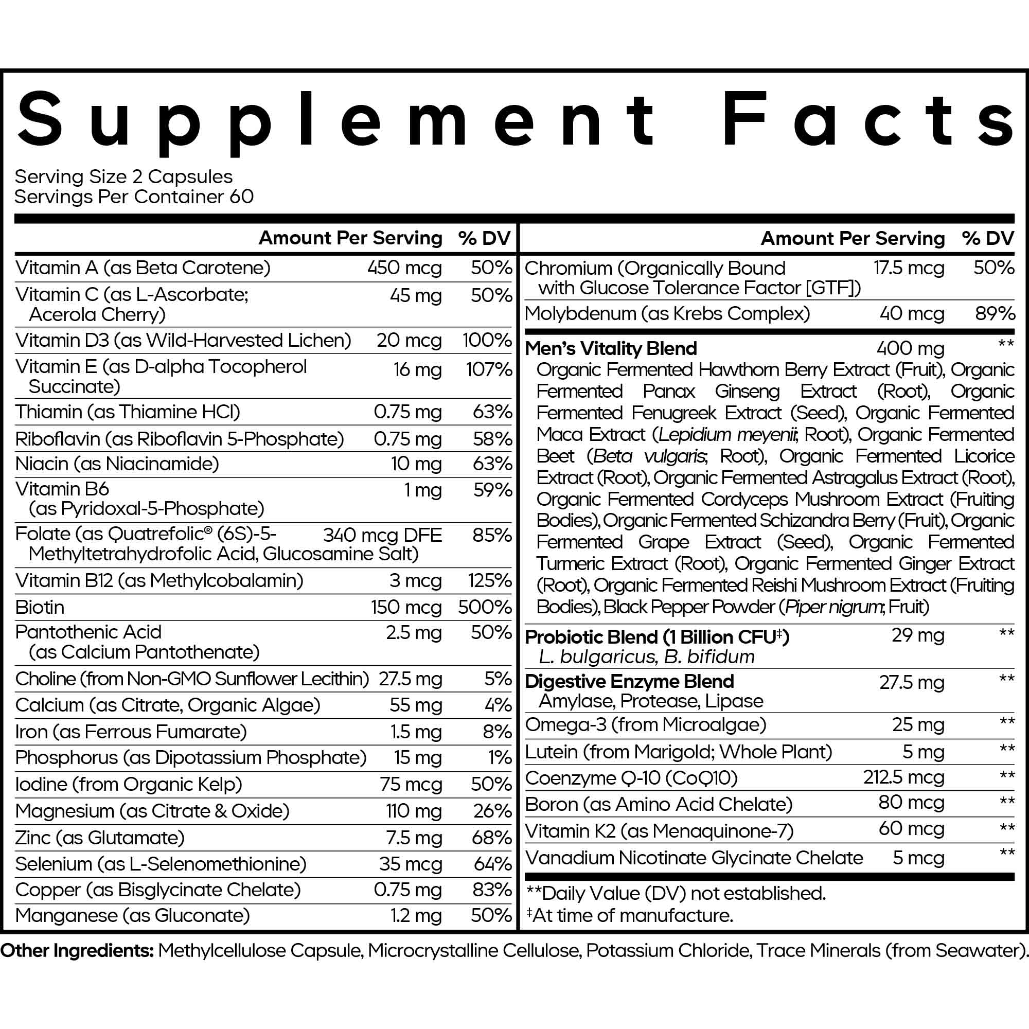 Codeage Multivitamin For Men, Daily Vitamins For Men & Minerals, Vegan