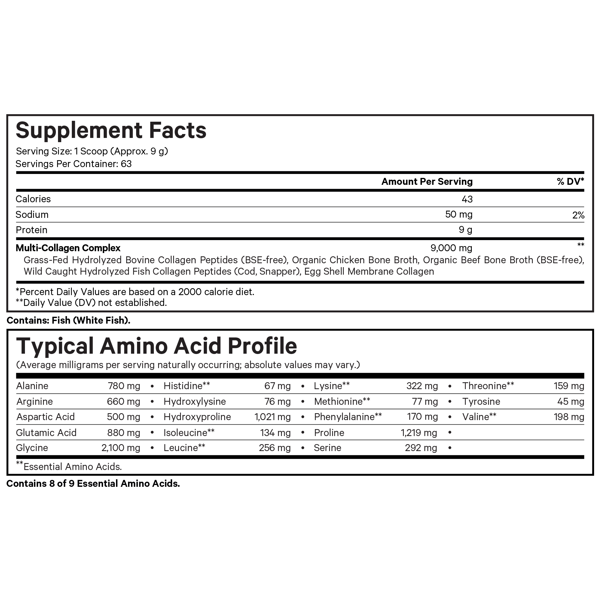 Codeage Multi Collagen Protein Powder Large Hydrolyzed Grass Fed 20 oz