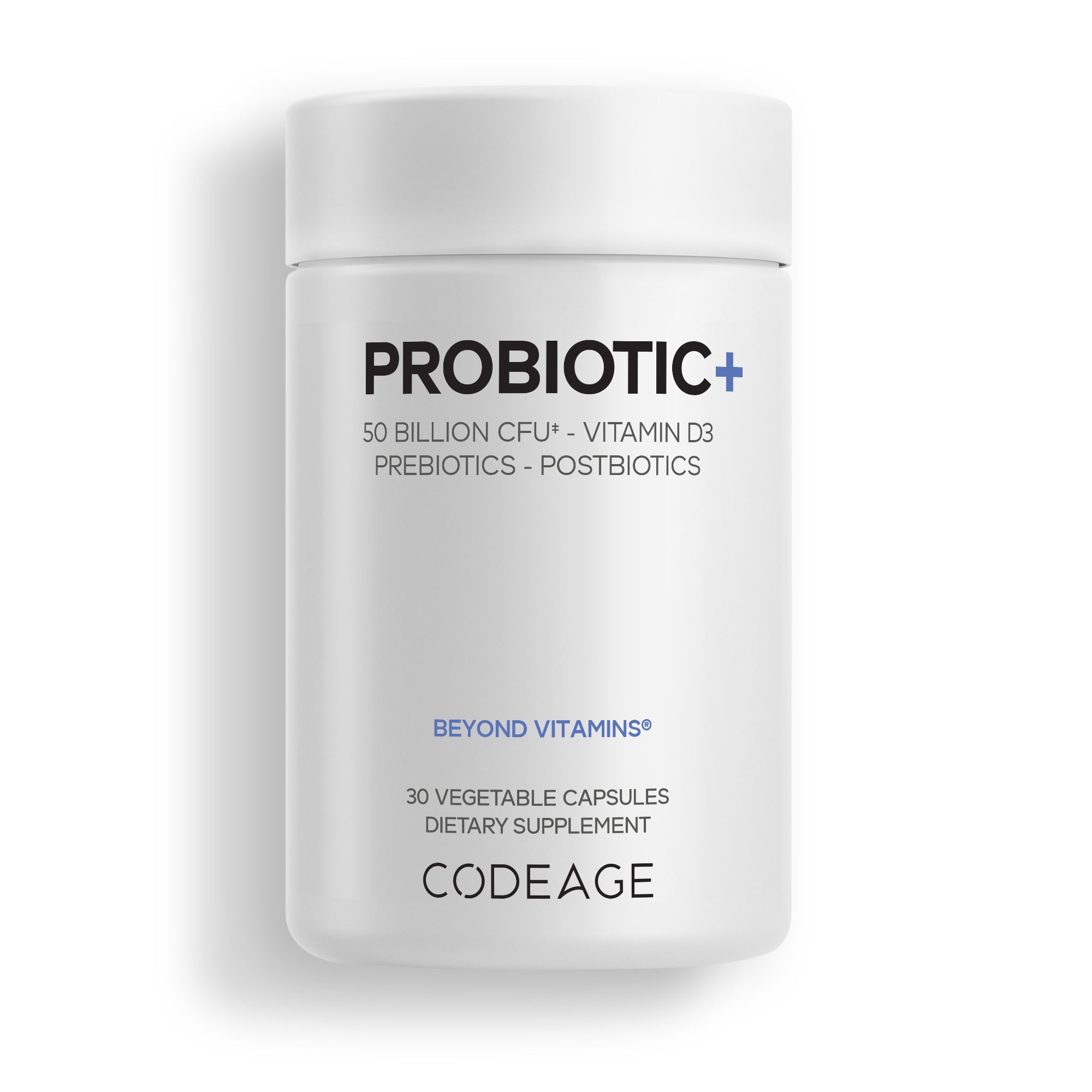 Codeage Probiotic+ Blend 50 billion CFU, Prebiotic & Postbiotic Supplement