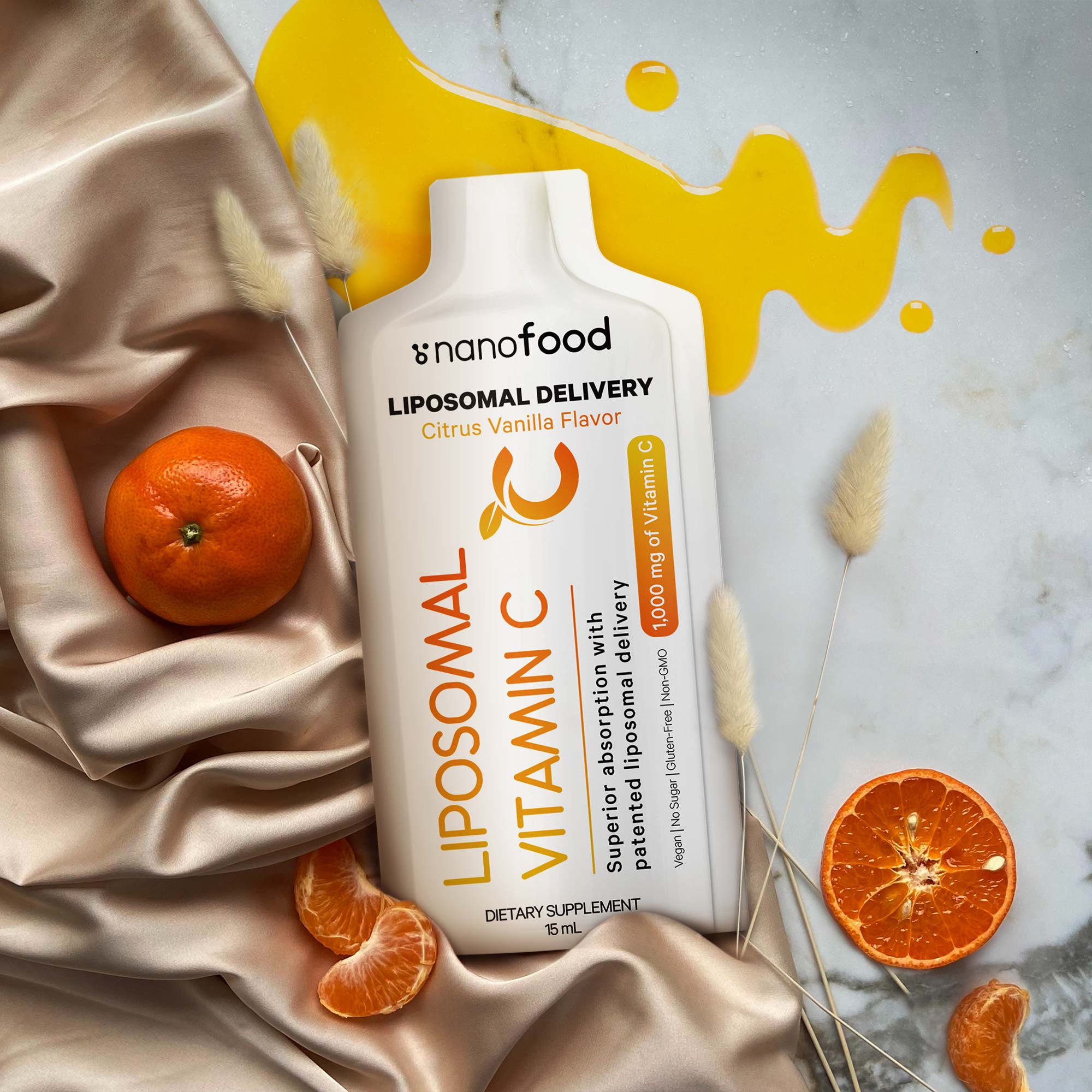 Codeage Liposomal Liquid Vitamin C Pouch, 1000mg Vitamin C Supplement