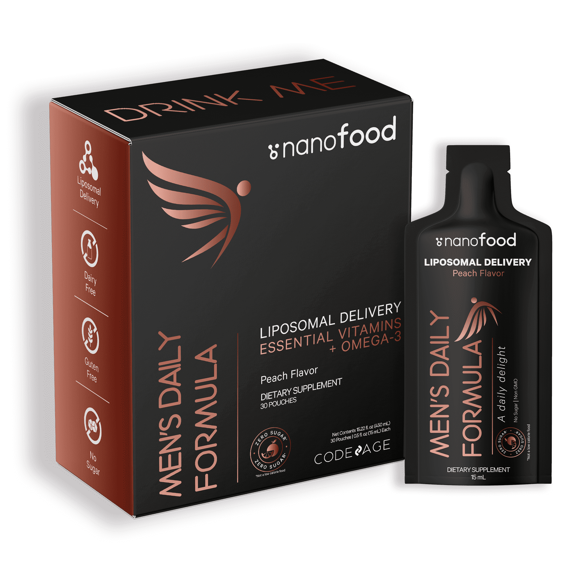 Codeage Liposomal Men's Daily Vitamins Liquid Multivitamin Sachets