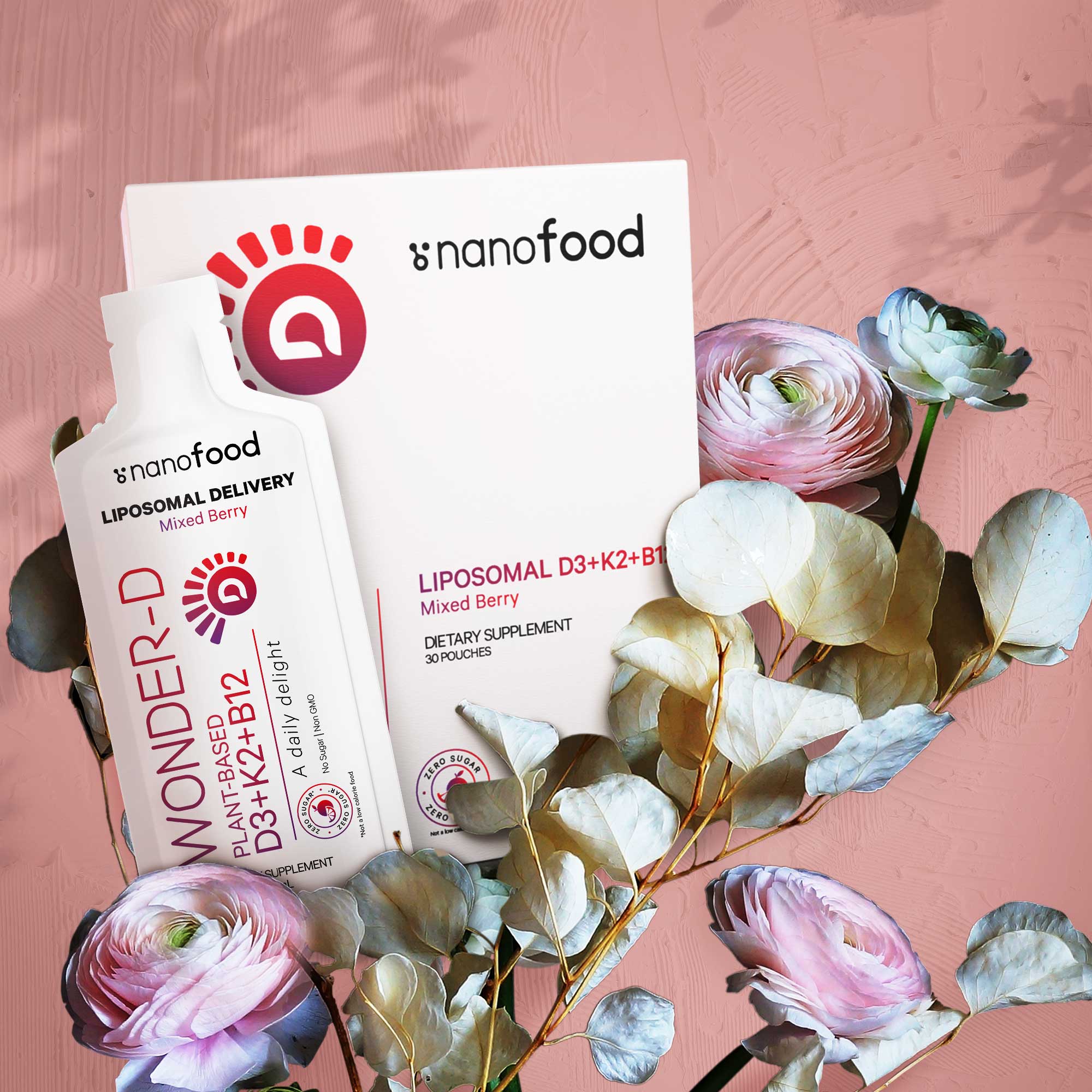 Codeage Liposomal Wonder-D Sachet, Drink Vegan Vitamins D3 + K2 + B12